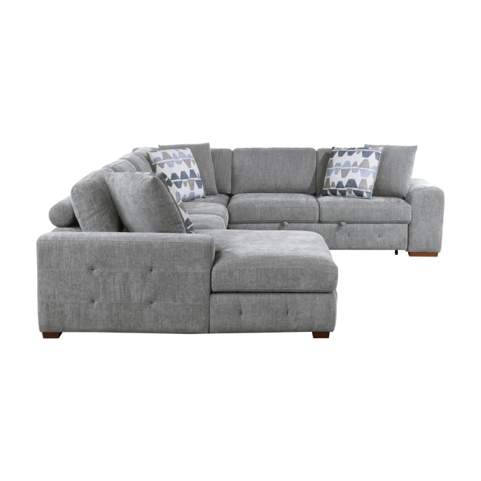 Homelegance Furniture Raife 9624GY*5LC2R Casual 4-Piece Sectional Sofa ...