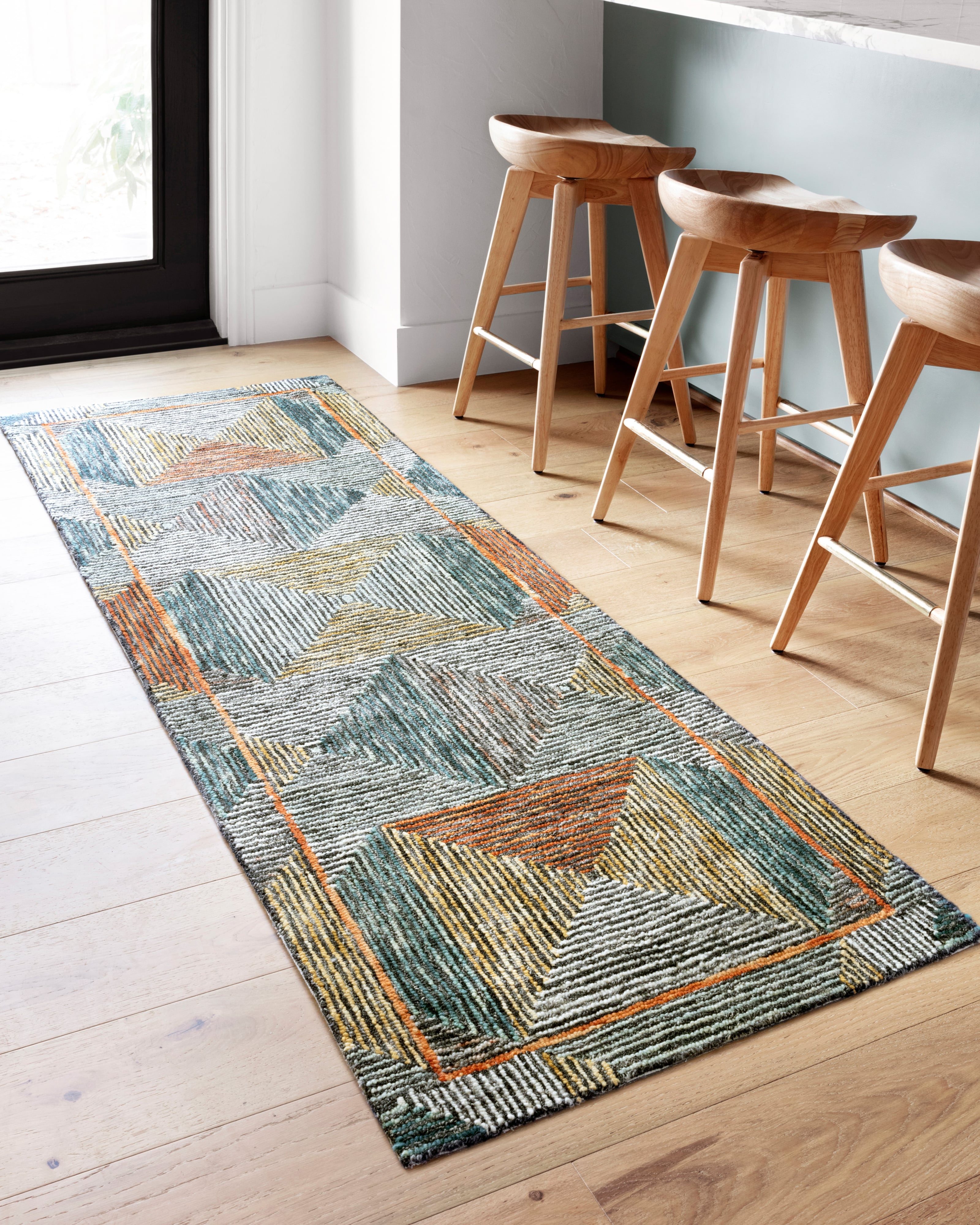 Reeds Rugs Spectrum 2'3" x 3'9" Lagoon/Spice Accent Rug | Reeds ...