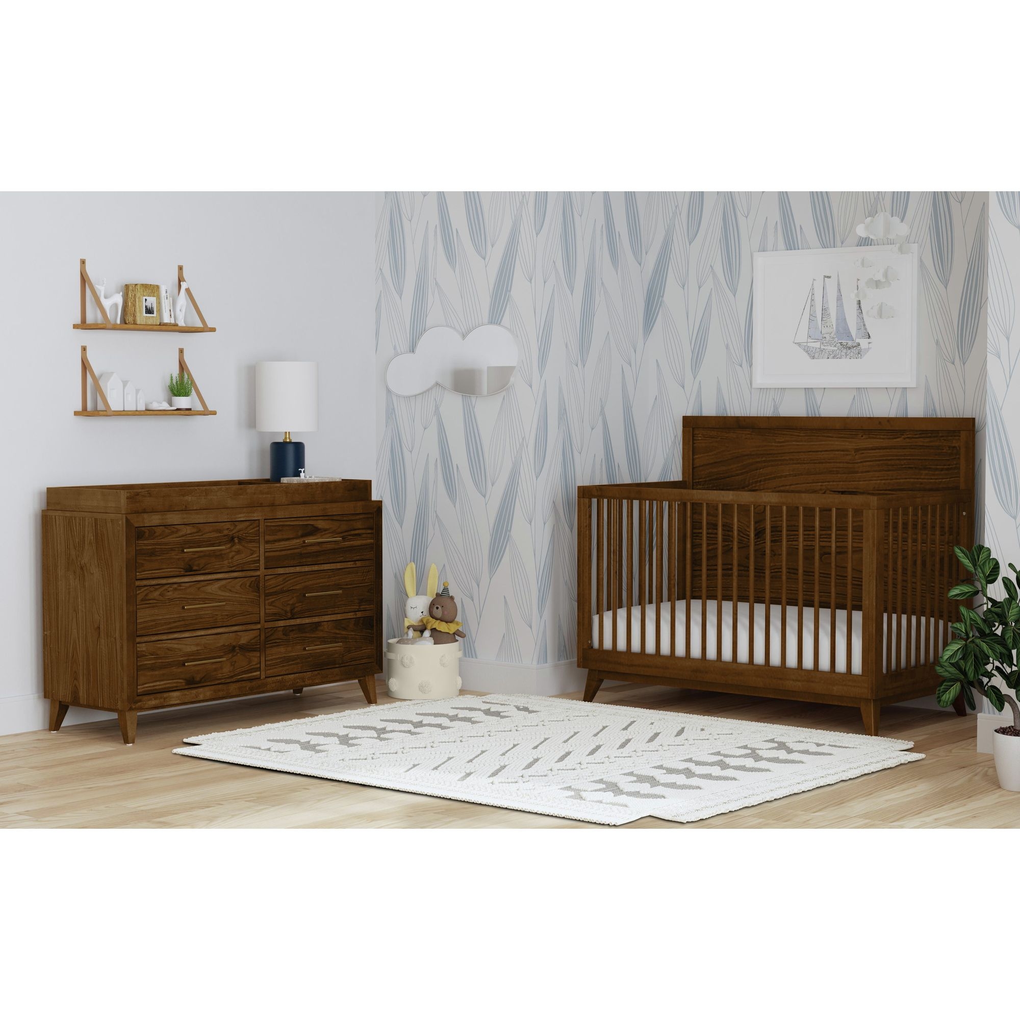 Elements International Malia N-15940-5-DR Mid-Century Modern 6-Drawer ...