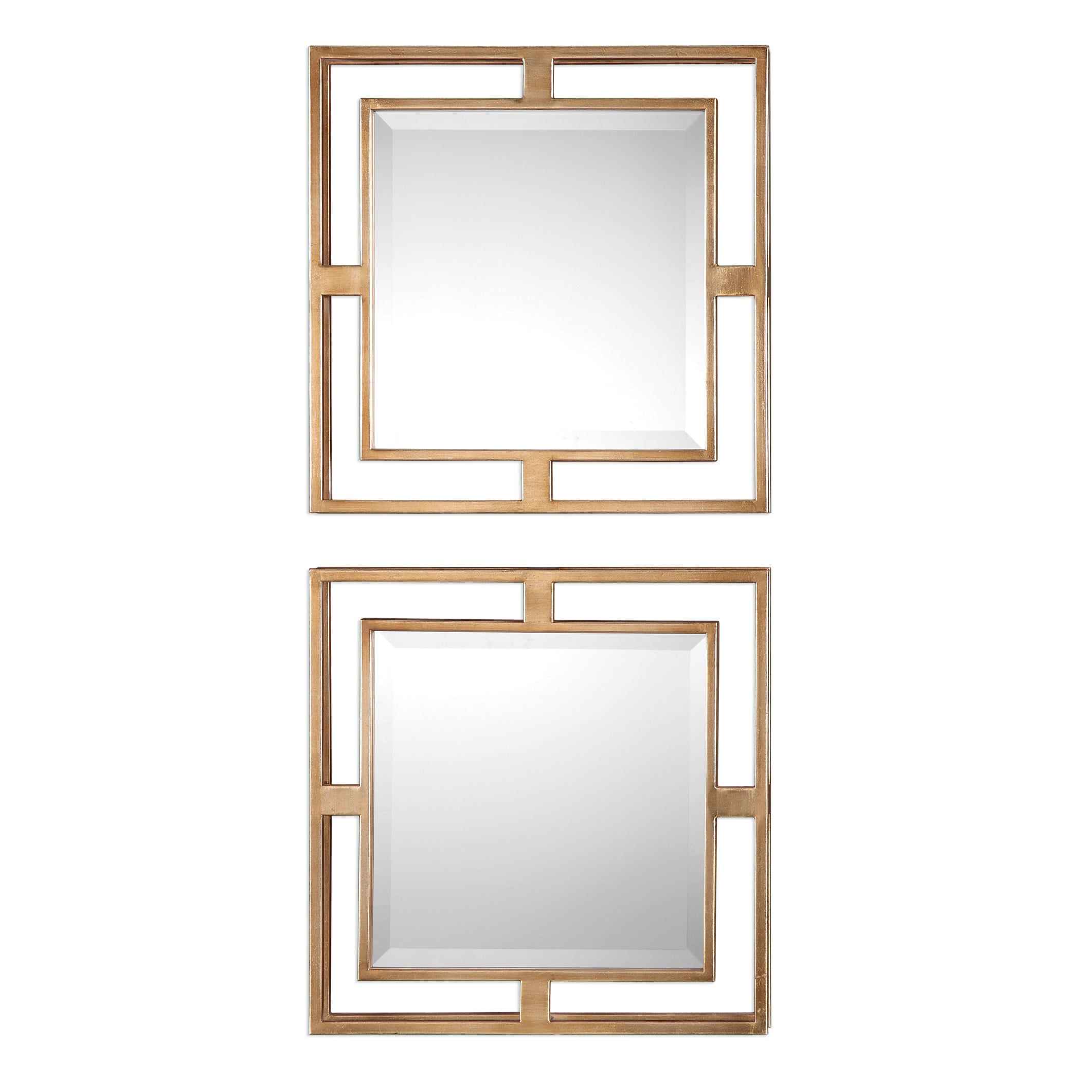 Uttermost Mirrors 09234 Allick Gold Square Mirrors Set Of 2 Upper