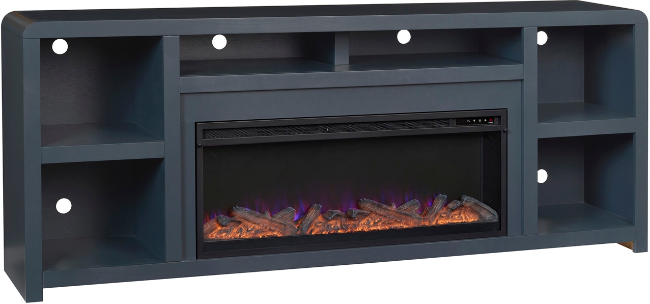 Aspenhome Taylor MYY1960-MBL Contemporary 84" 6-Shelf Fireplace Console ...