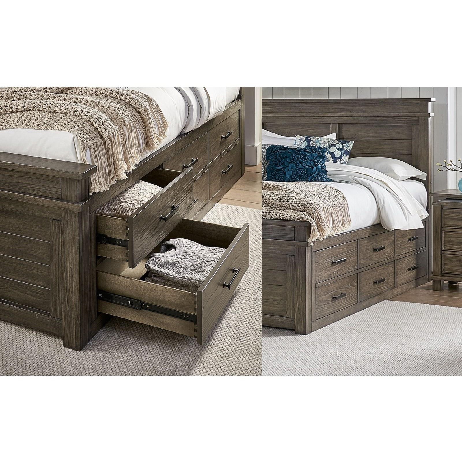 Queen Captain Bed with Underbed Storage | Sadler's Home Furnishings ...