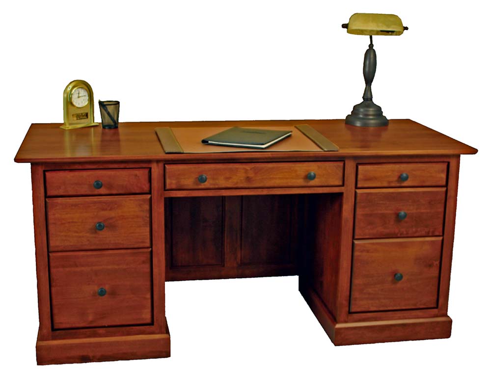 Archbold Furniture Alder Shaker Executive Desk with Keyboard Flip-Down ...
