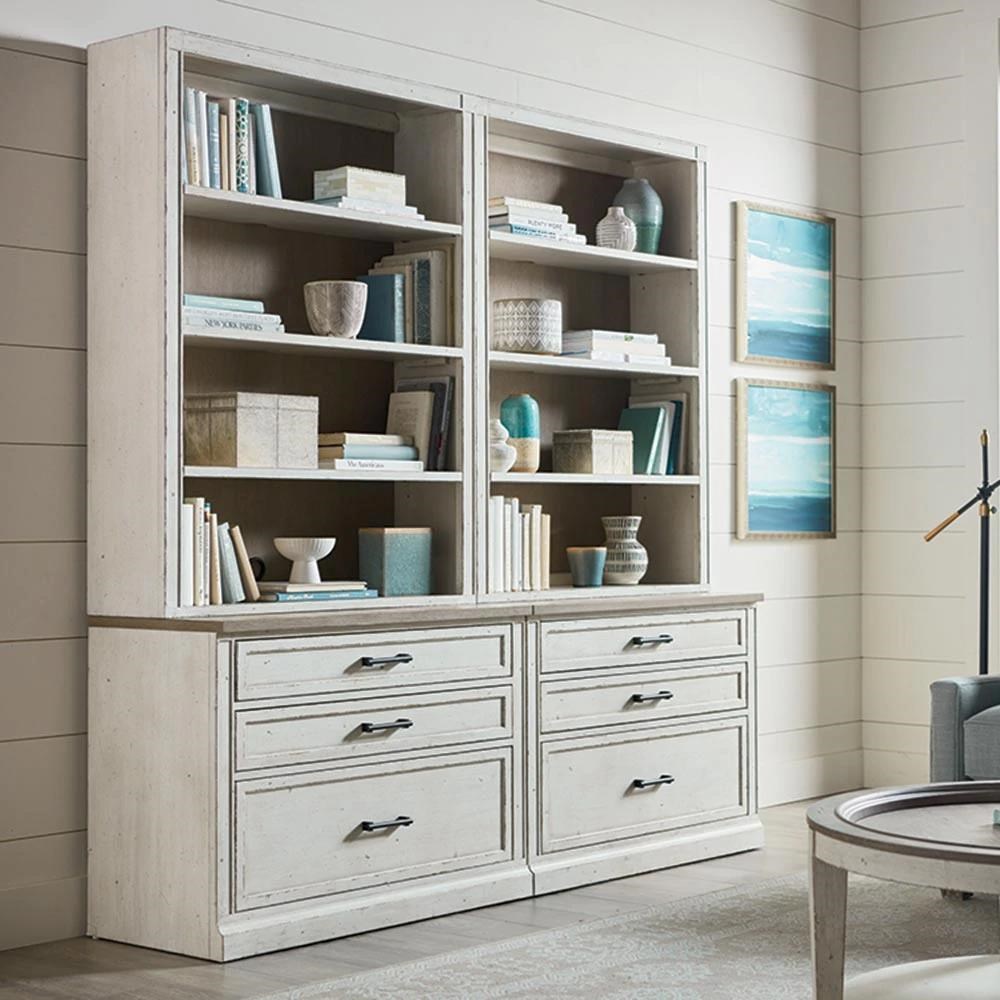Bassett Bella Cottage Library Double Bookcase with Soft-Close Drawers ...