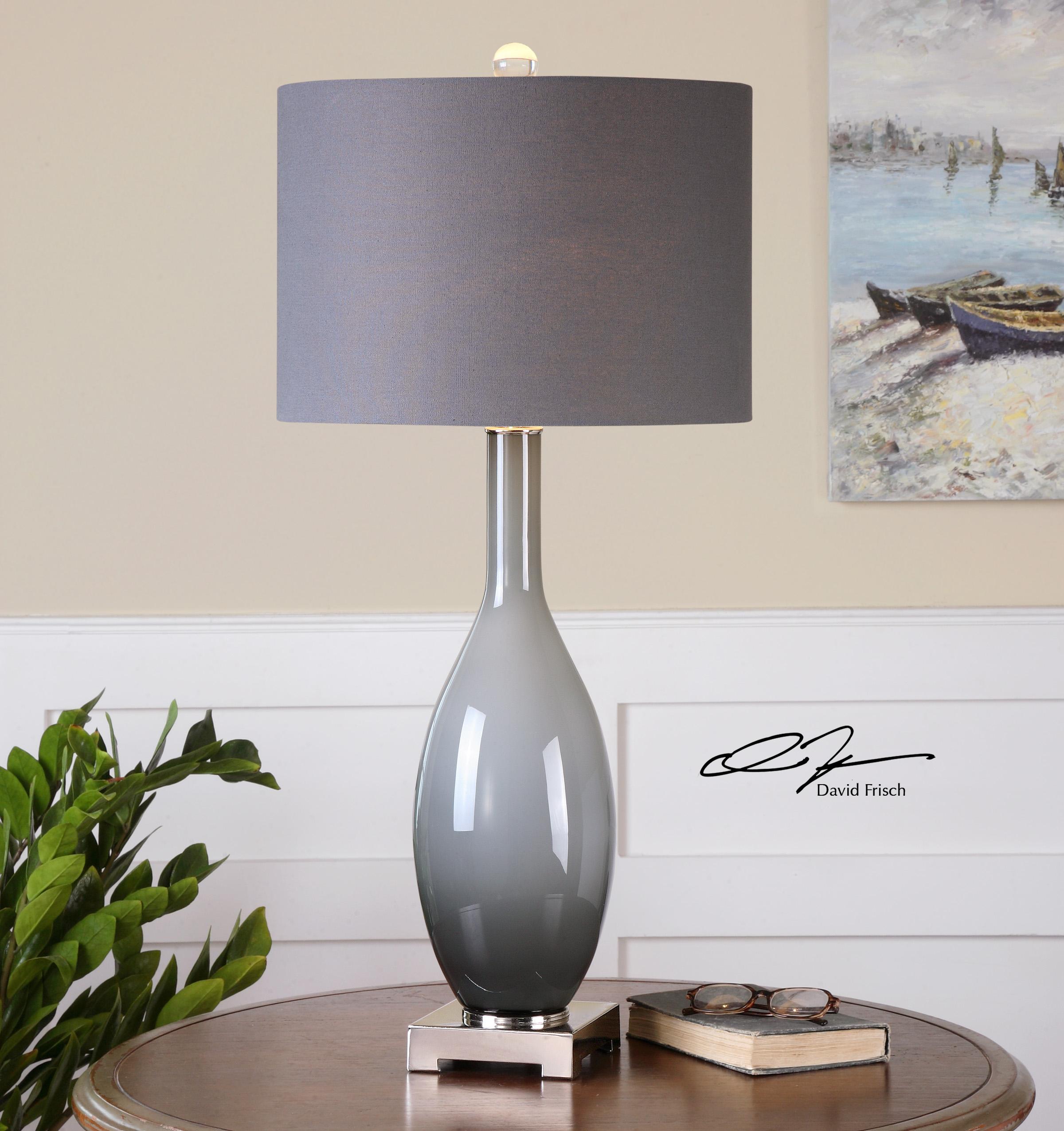 Uttermost Lamps Vallo Smoke Gray Glass Lamp | Sheely's Furniture ...