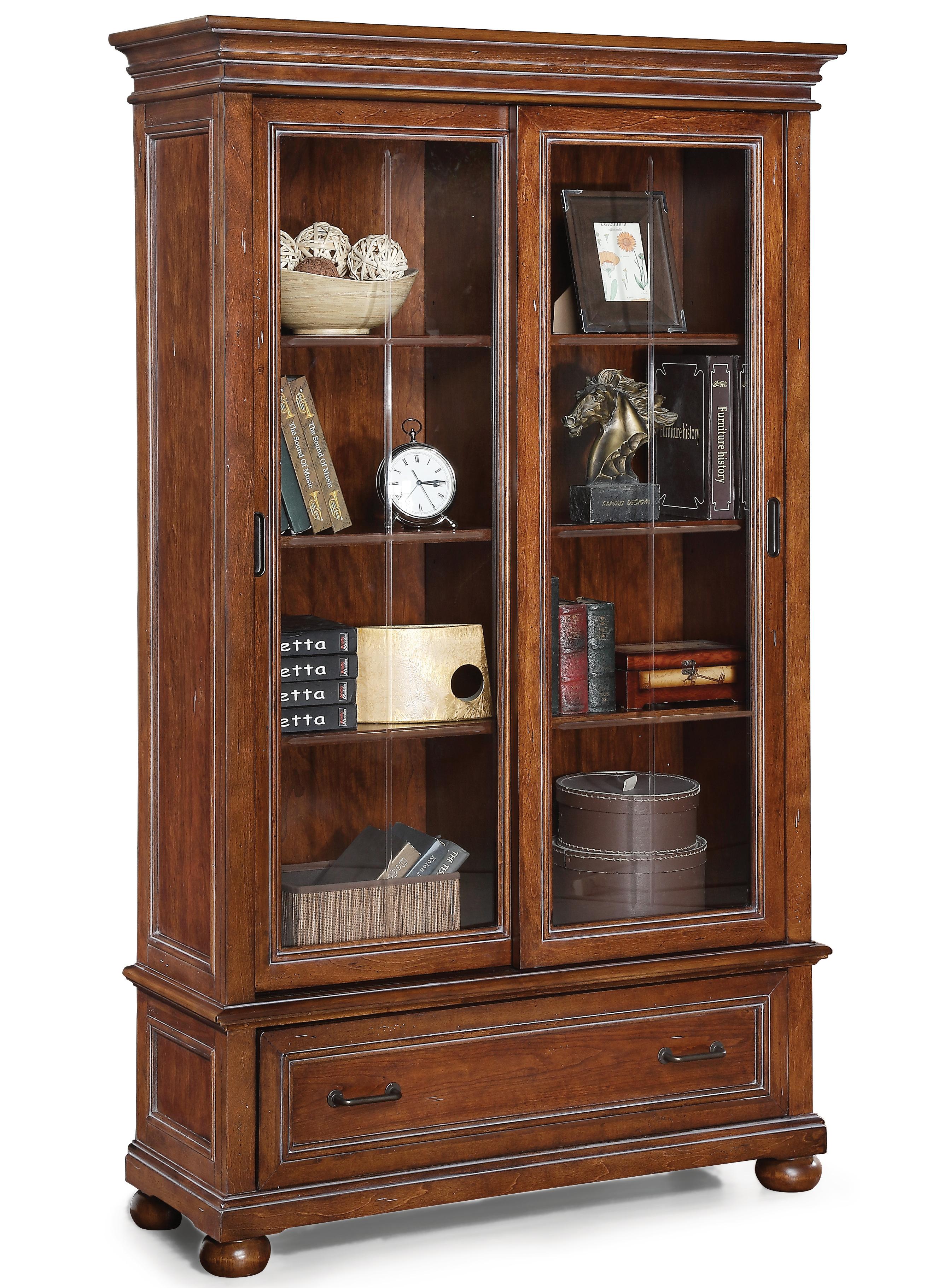 Flexsteel Wynwood Collection American Heritage Sliding Door Bookcase ...