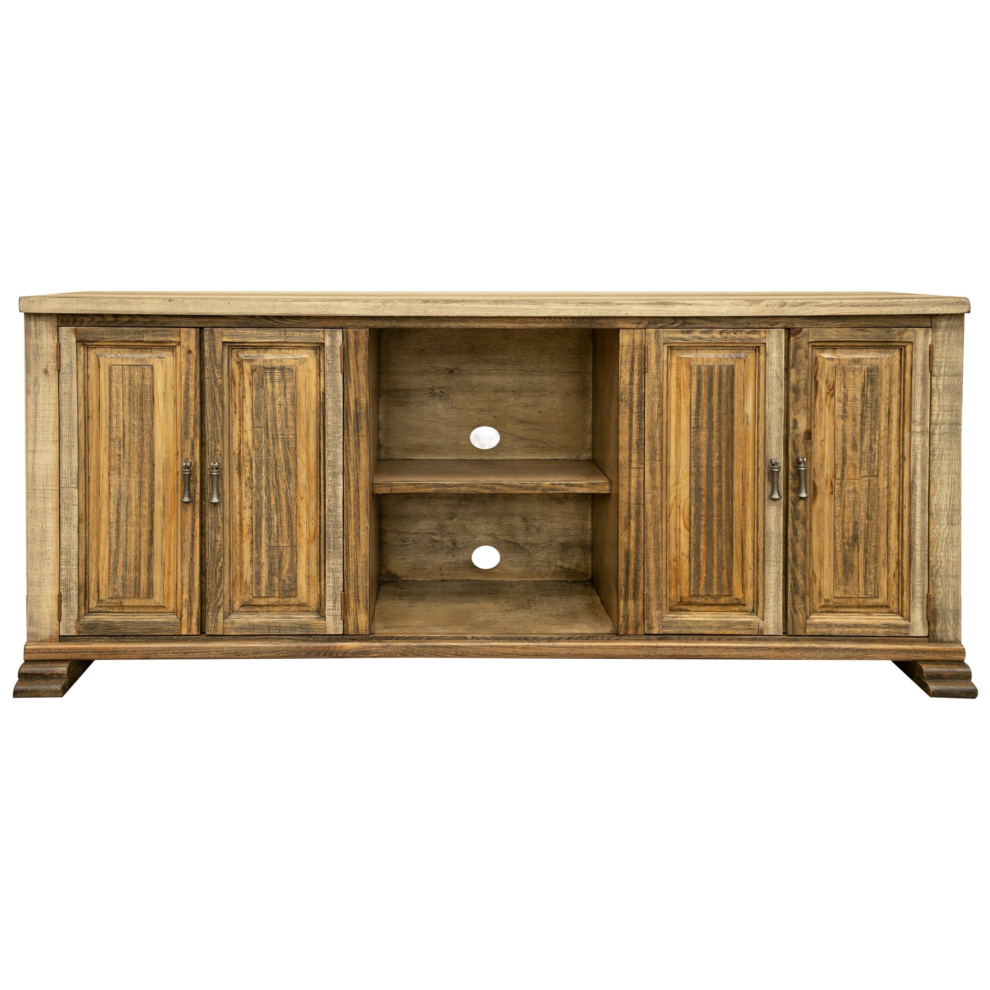 International Furniture Direct Marquez Rustic Wall Unit with Wire ...