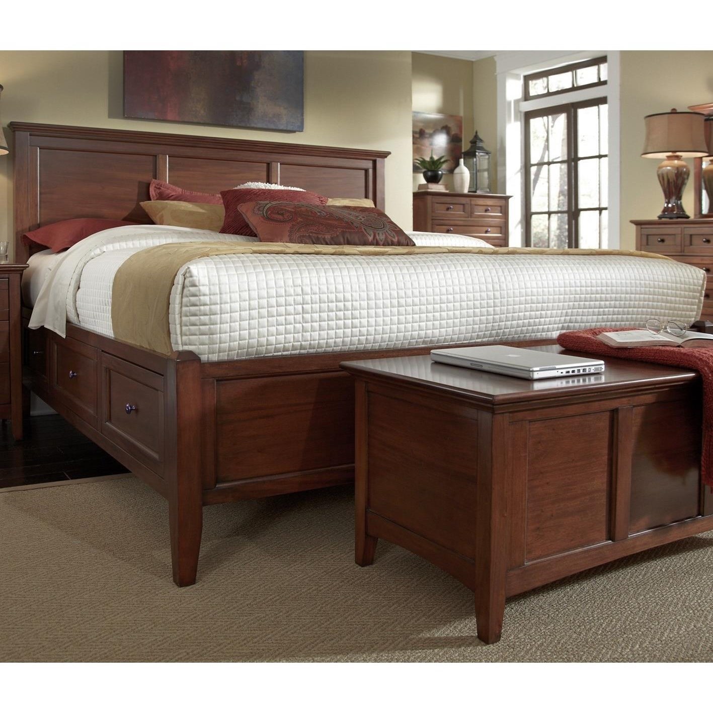 AAmerica Westlake Transitional California King Bed with 6 Storage ...