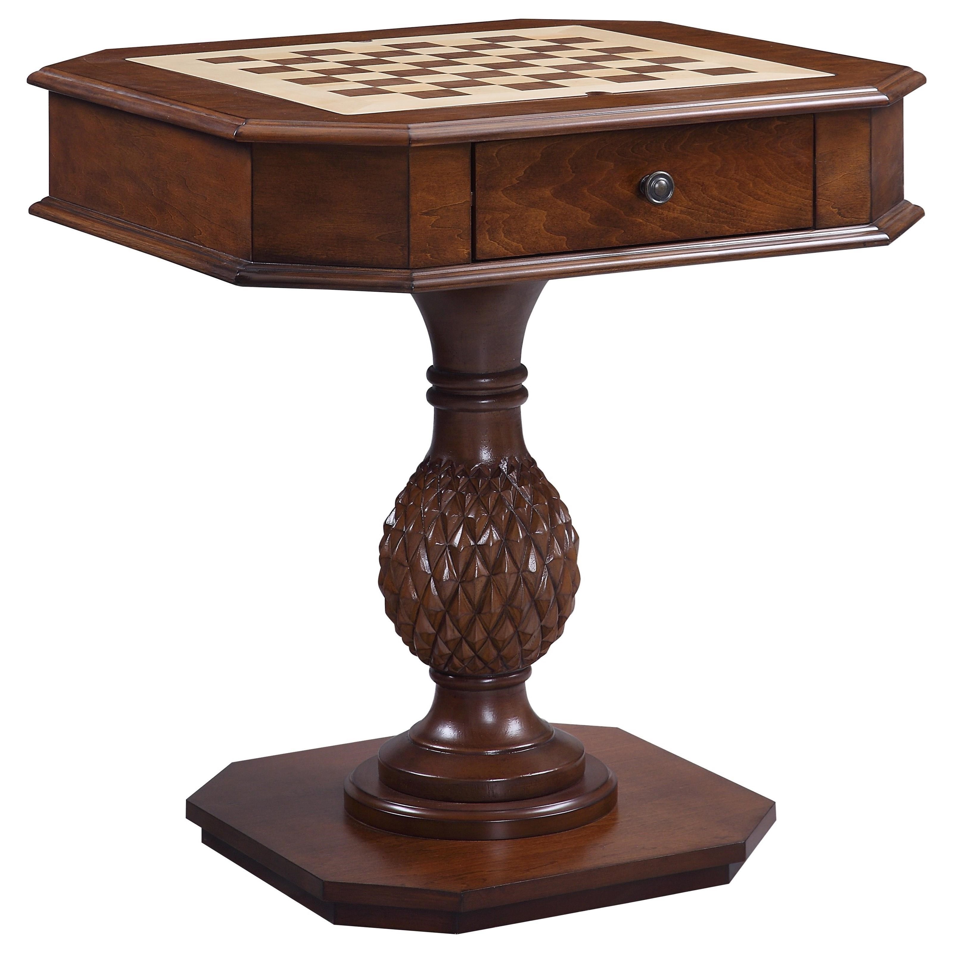 Acme Furniture Bishop II Traditional Game Table with Chess, Checkers ...