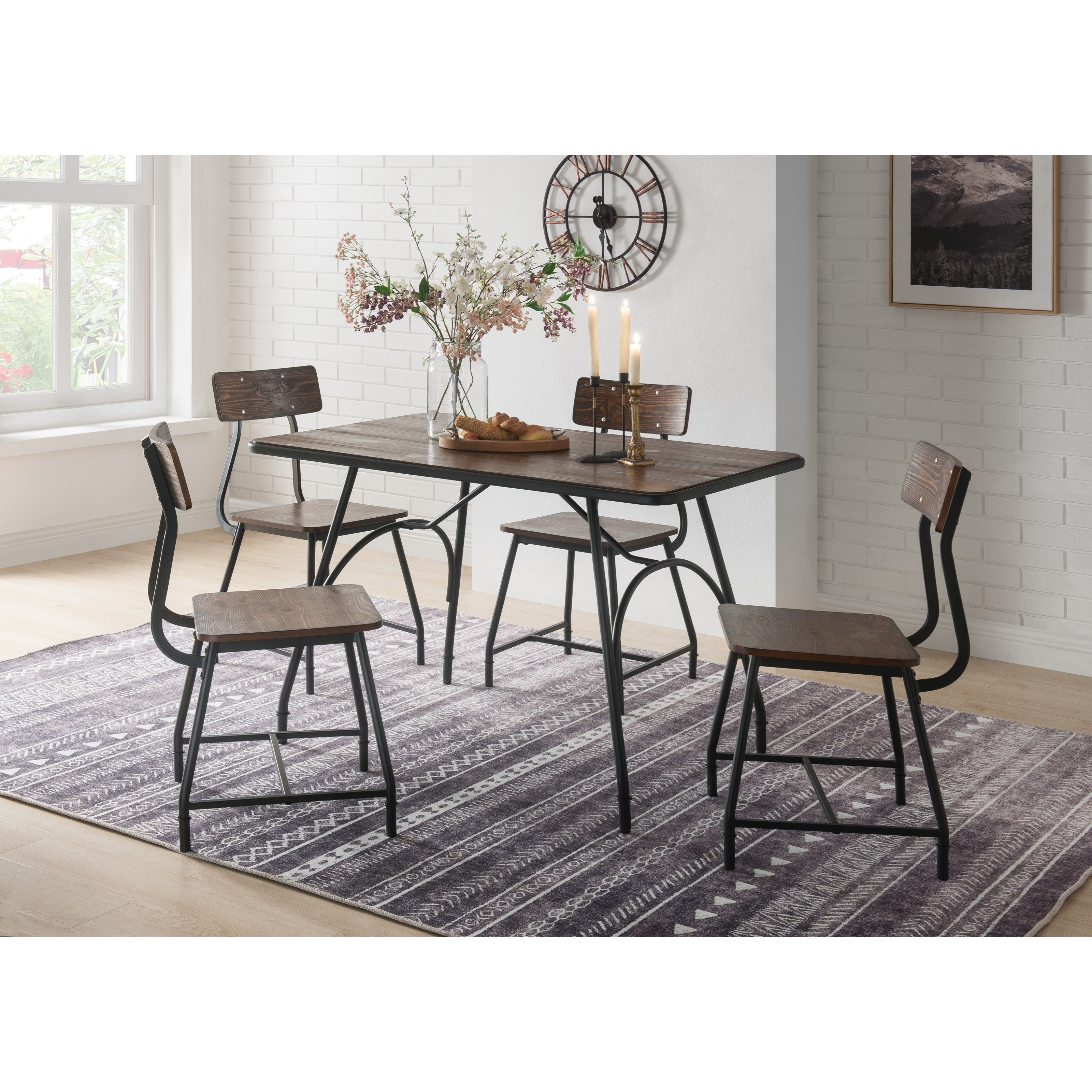 Industrial Metal Base Dining Room Table / American Drew Modern Synergy ...