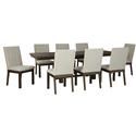 Ashley Furniture Dellbeck D748-45+8X01 9 PC Table and 8 UPH Side Chairs ...