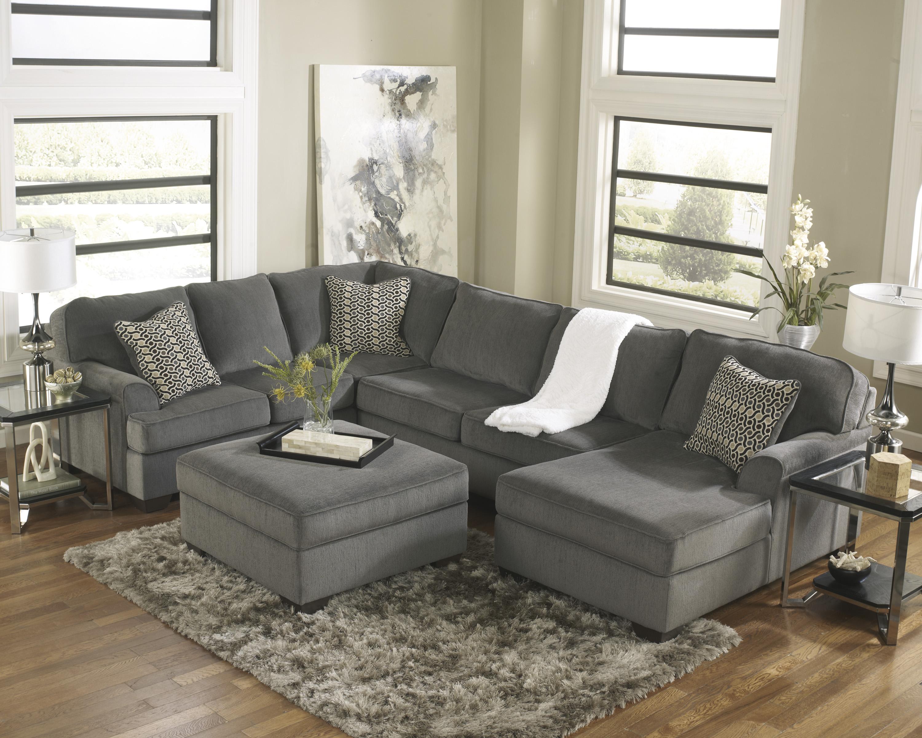 Ashley Furniture Loric - Smoke Contemporary 3-Piece Sectional with ...
