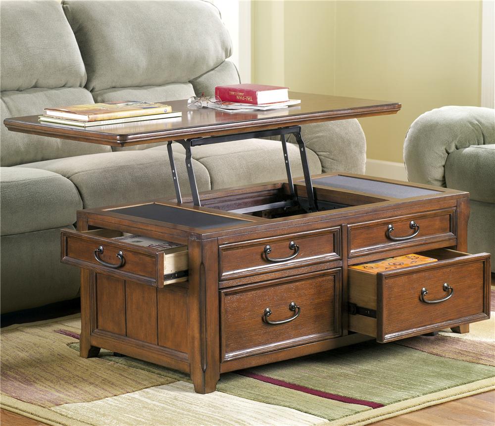 Signature Design by Ashley Woodboro Rectangular Lift-Top Cocktail Table ...