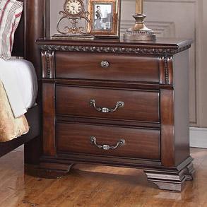 Austin Group Isabella Traditional 3 Drawer Night Stand with Felt Lined ...