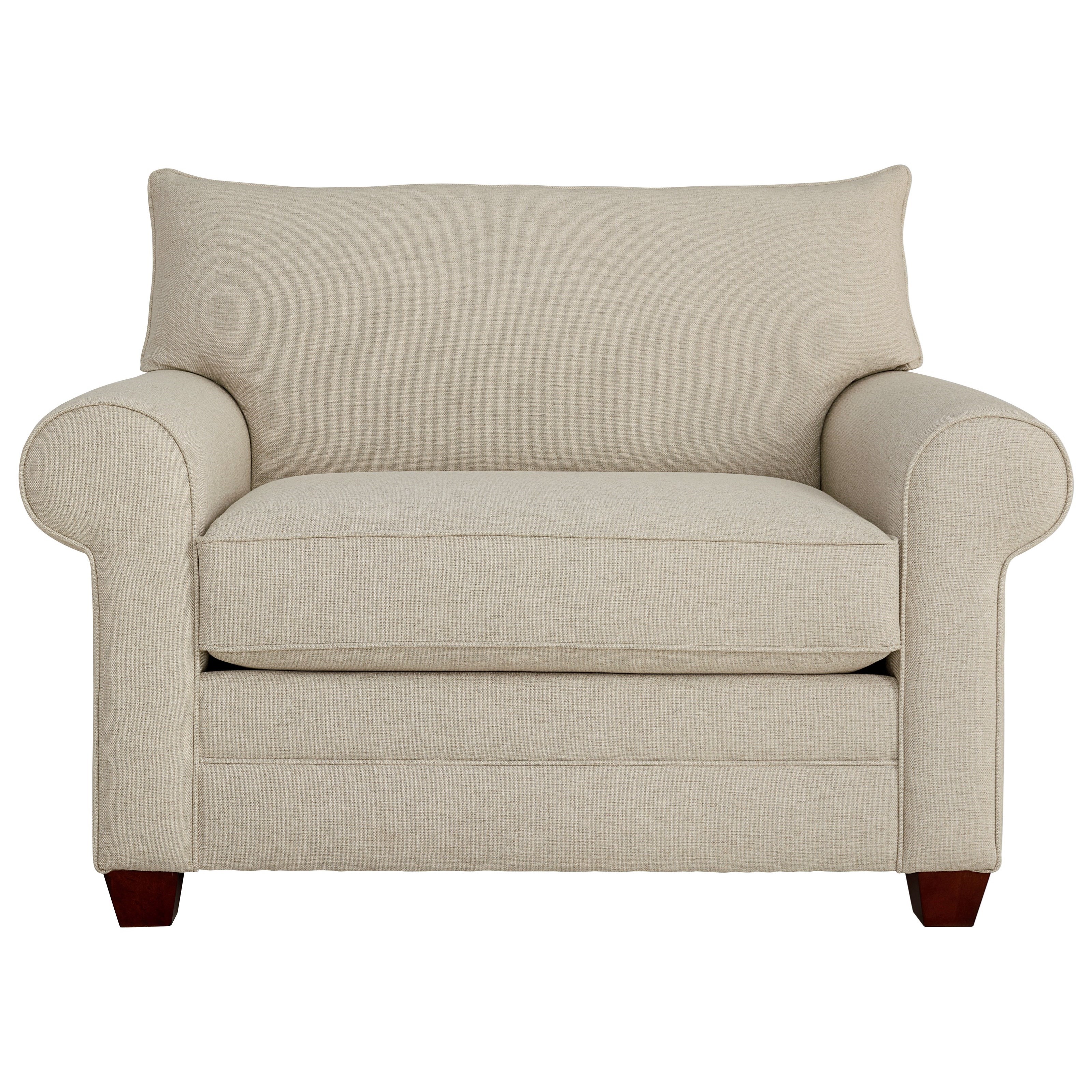Bassett Alexander Casual Chair and a Half with Rolled Arms | Wayside ...