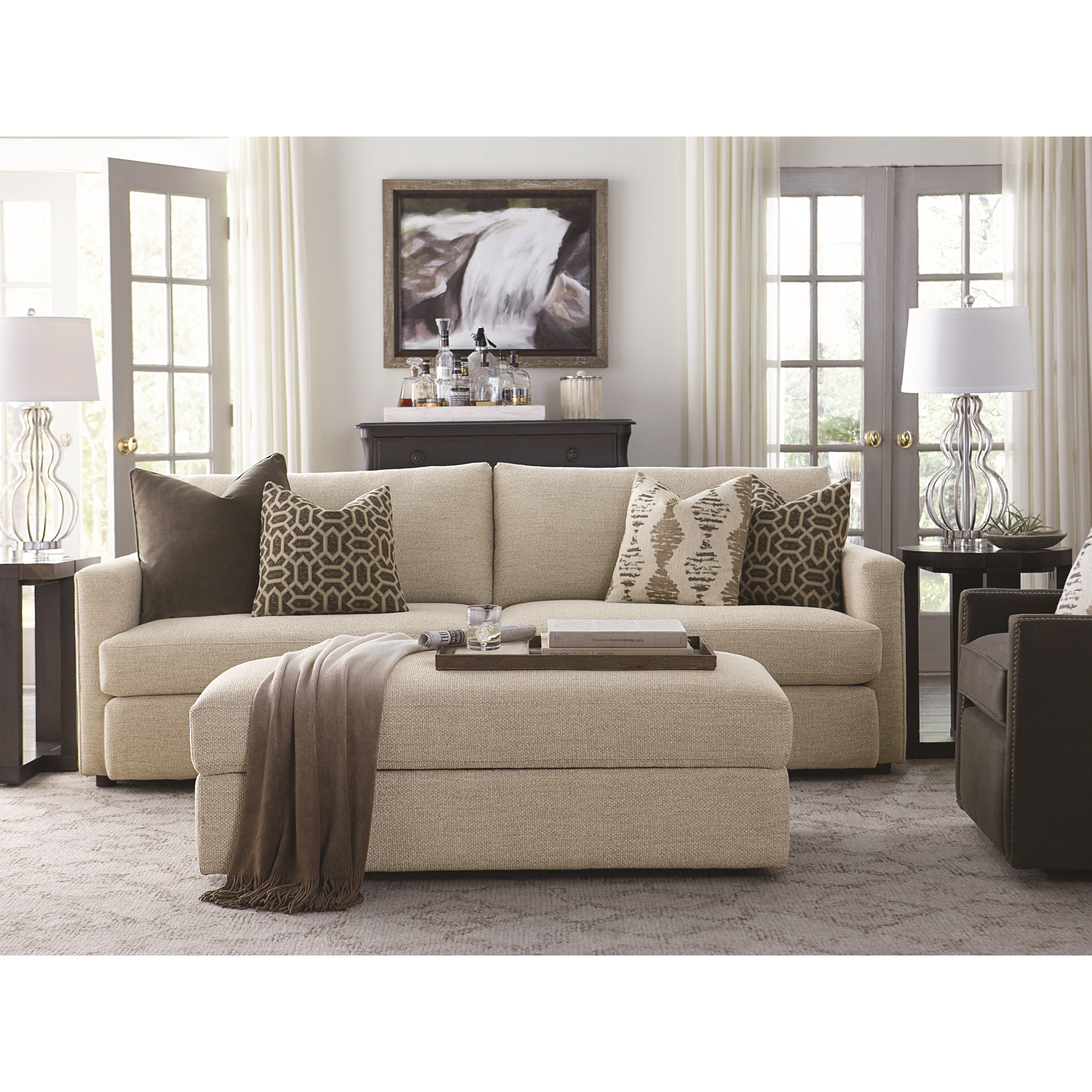 Bassett Allure Contemporary Sofa with Track Arms | Wayside Furniture ...