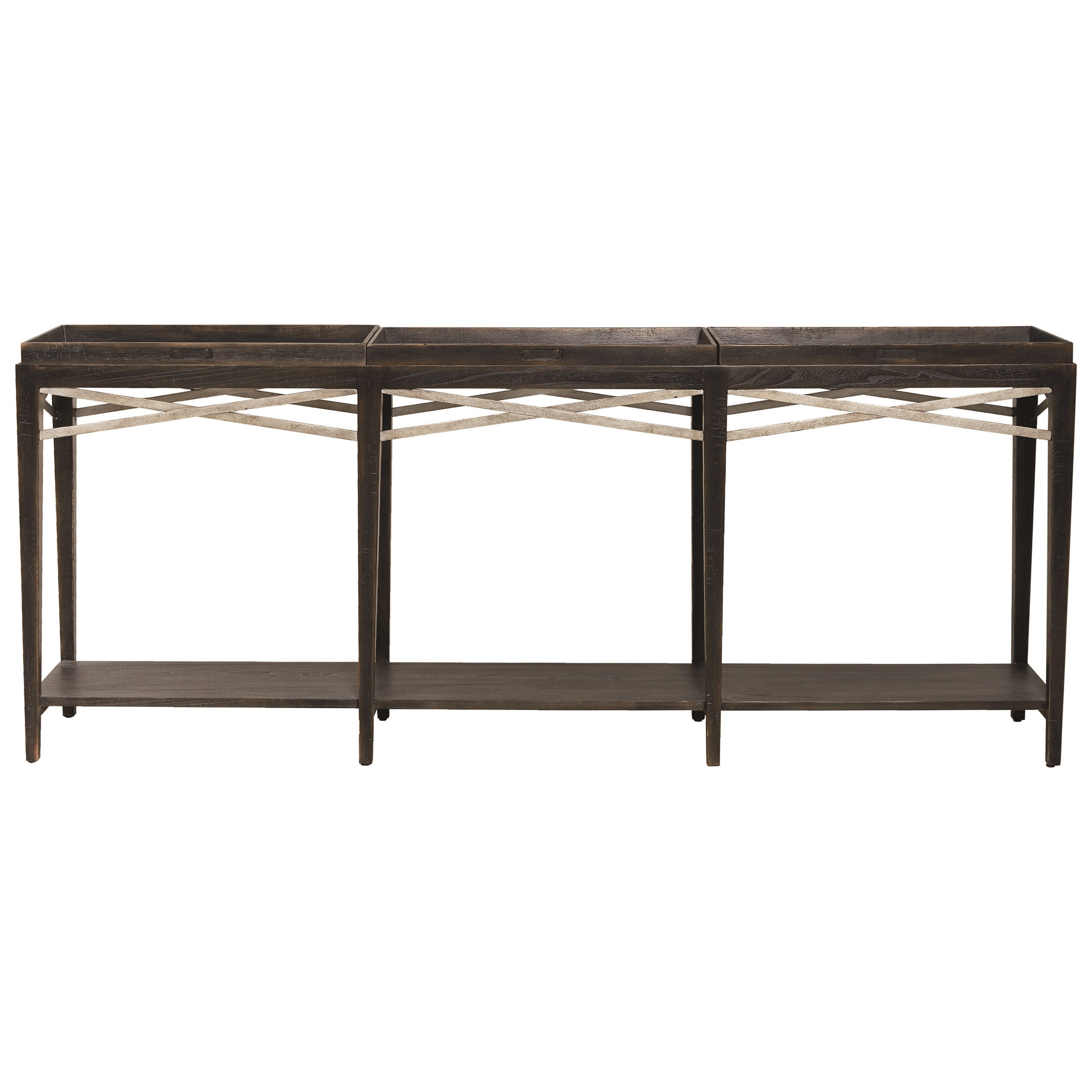 Bassett Woodridge Transitional Console Table with Removable Trays ...