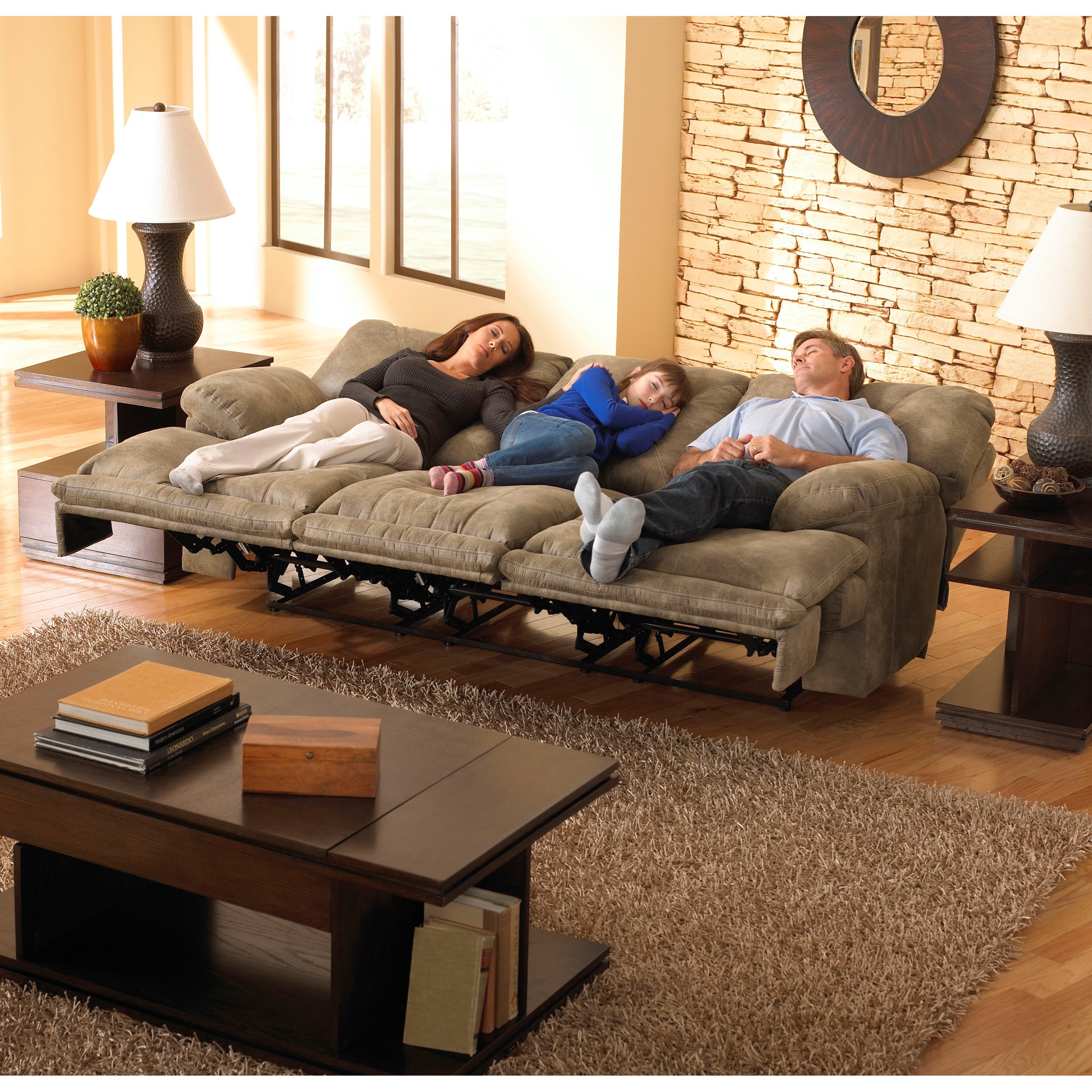 Catnapper Voyager POWER 3 Seat "Lay Flat" Reclining Sofa with Fold Down ...