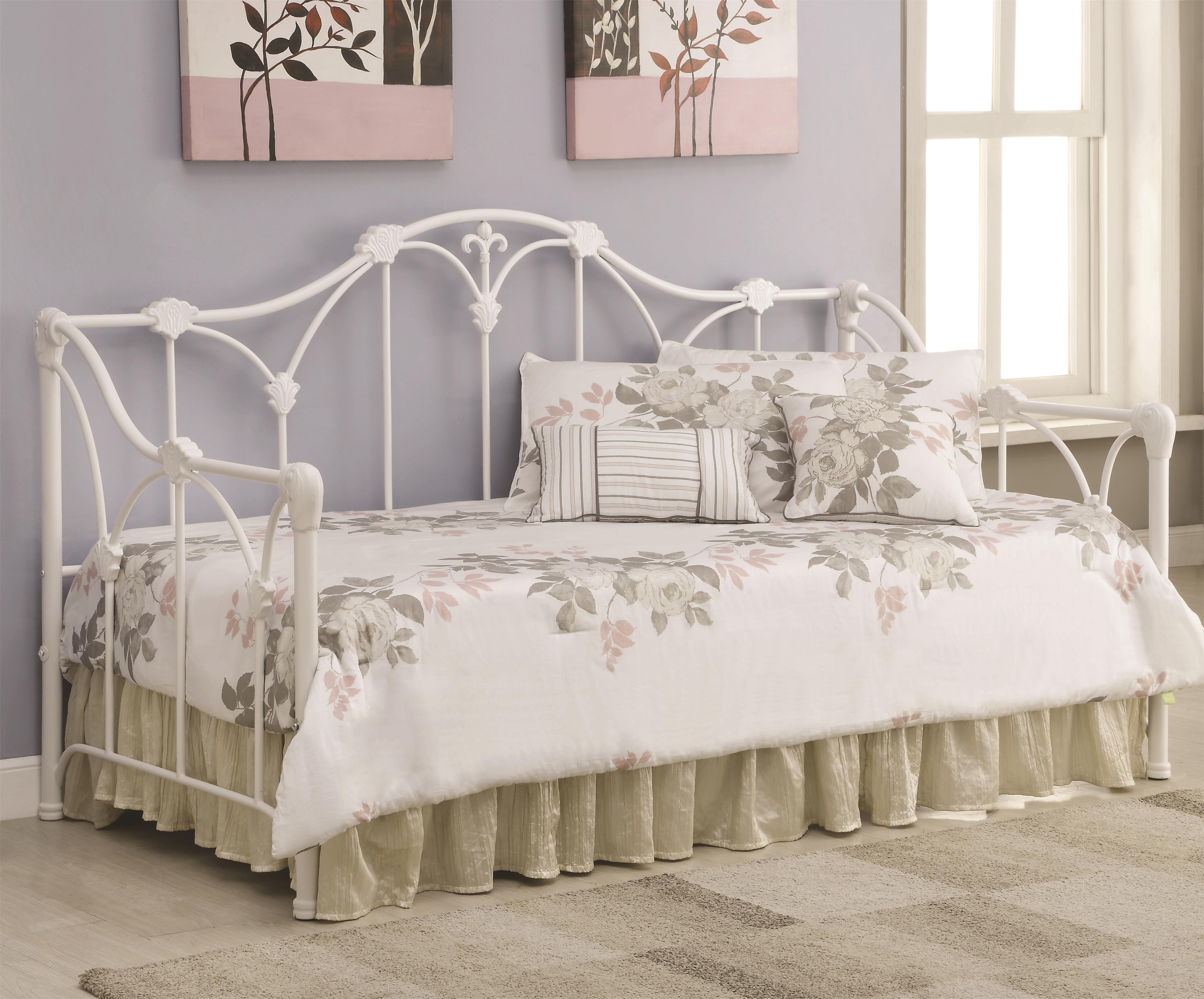 Coaster Daybeds by Coaster Daybed with Floral White Frame | Value City ...