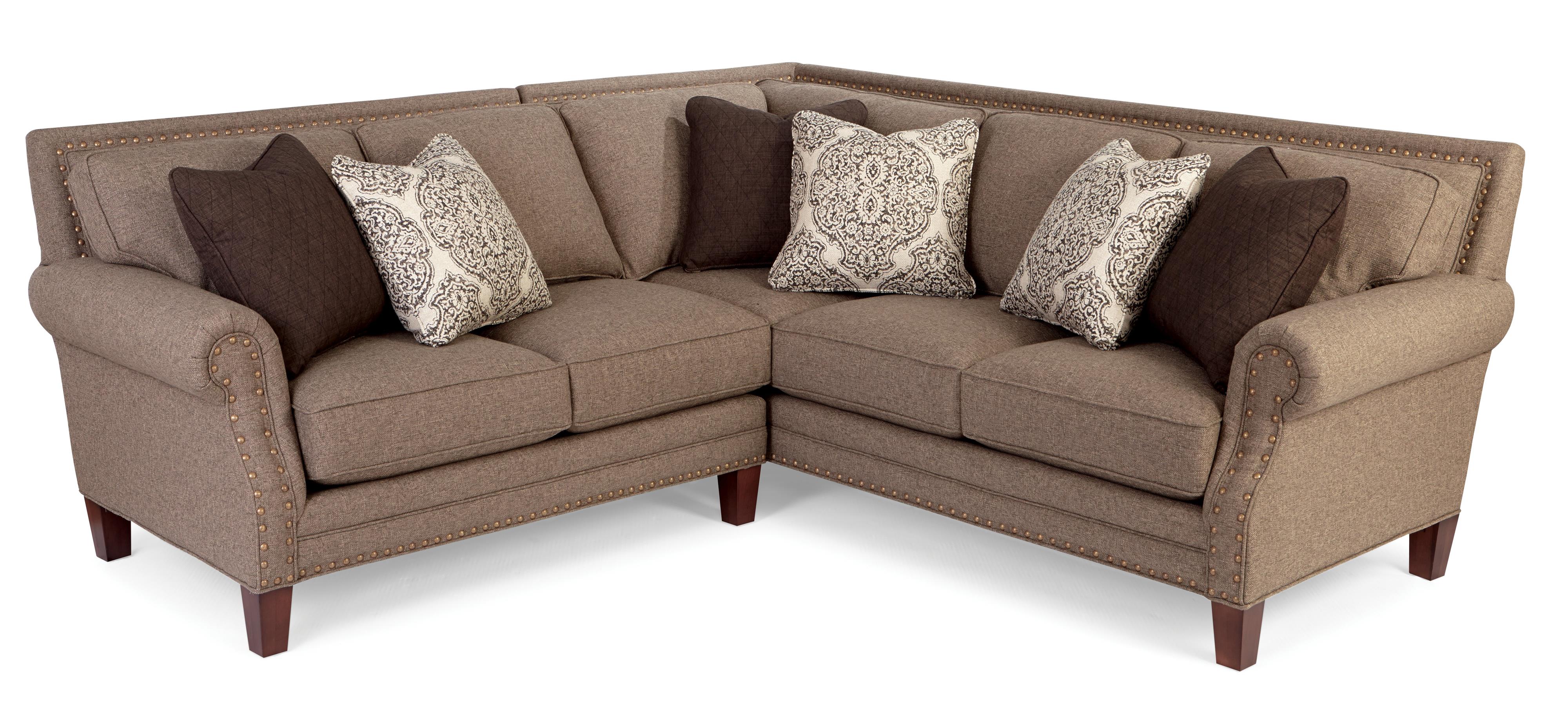 Craftmaster Nichols Two Piece Sectional Sofa with Rolled Arms and Light ...
