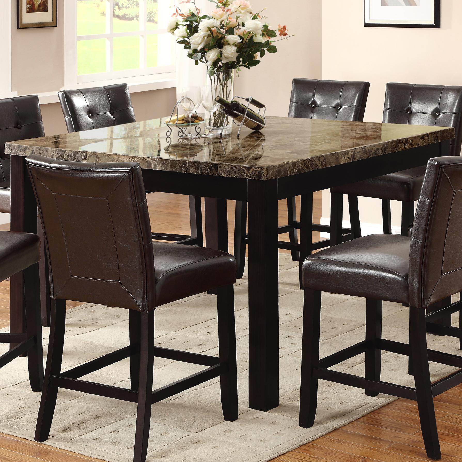 Crown Mark Bruce 2767T-5454 Square Counter Height Table with Faux ...