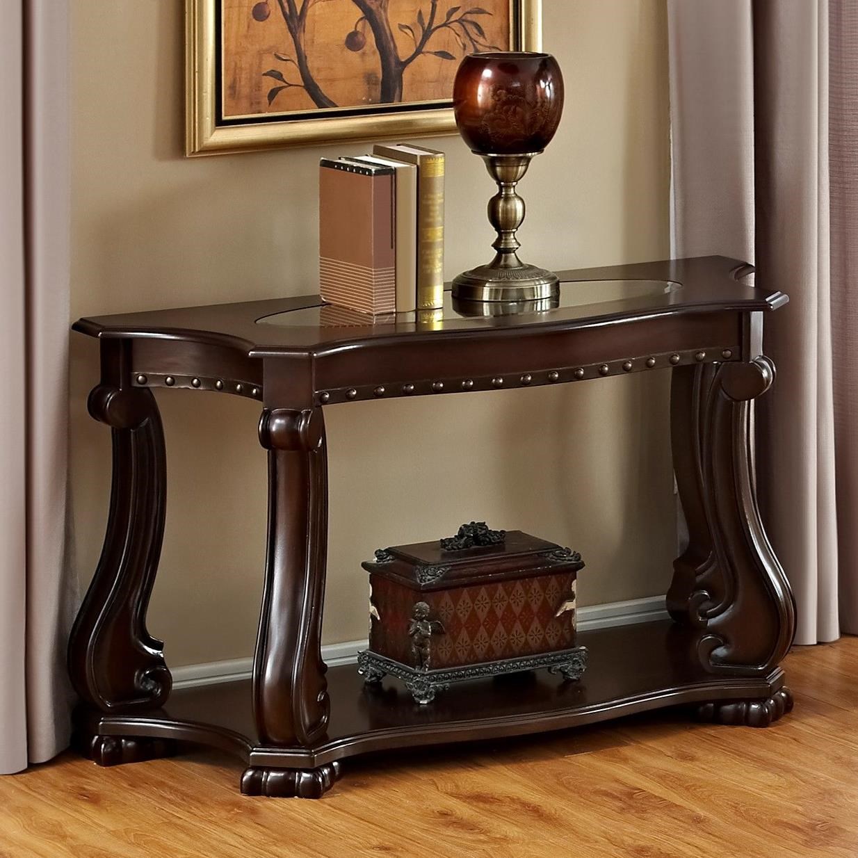 CM Madison 4320-05 Traditional Sofa Table with Glass Top | Del Sol ...