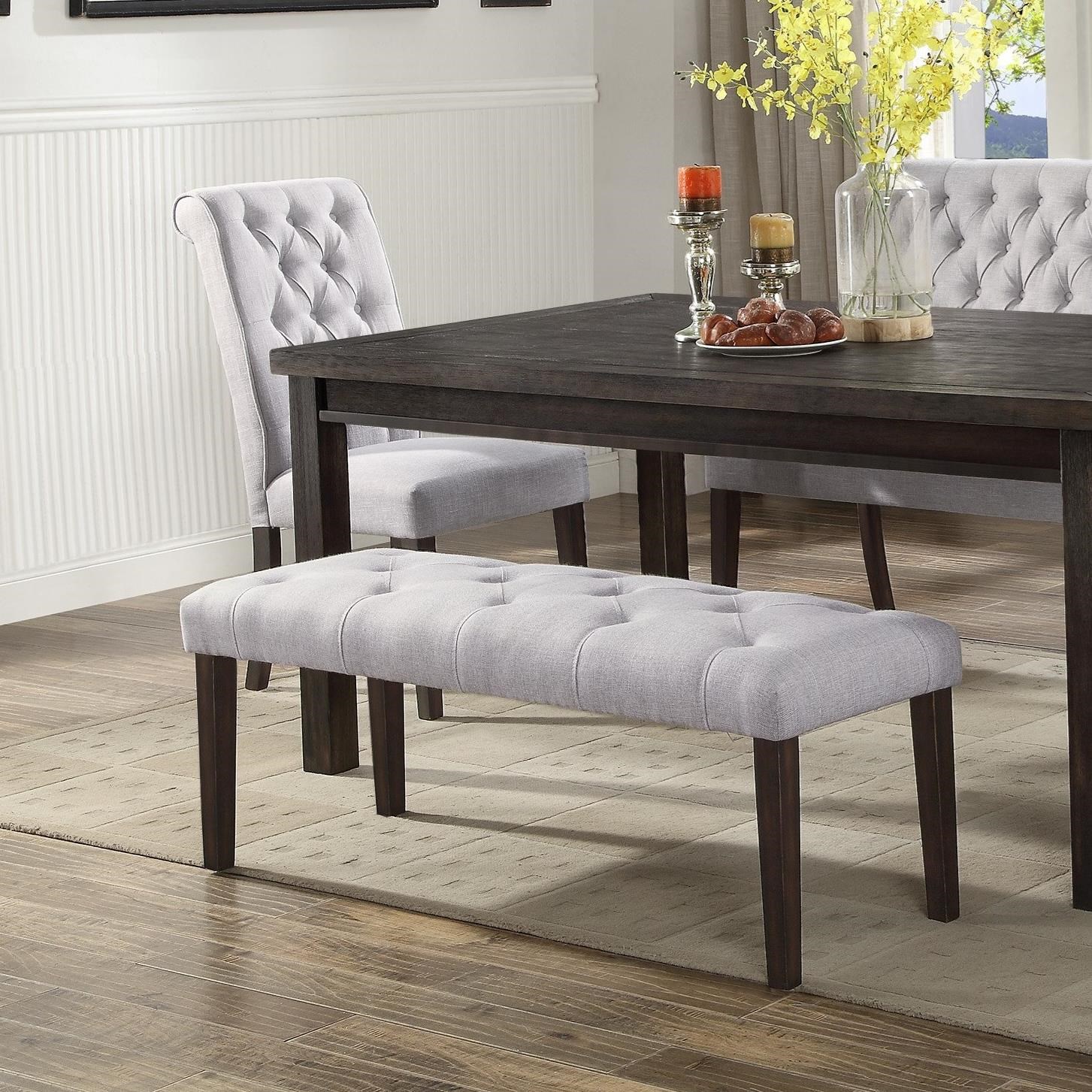 Upholstered Dining Benches Uk - Hall Bench Large Walnut Framed ...