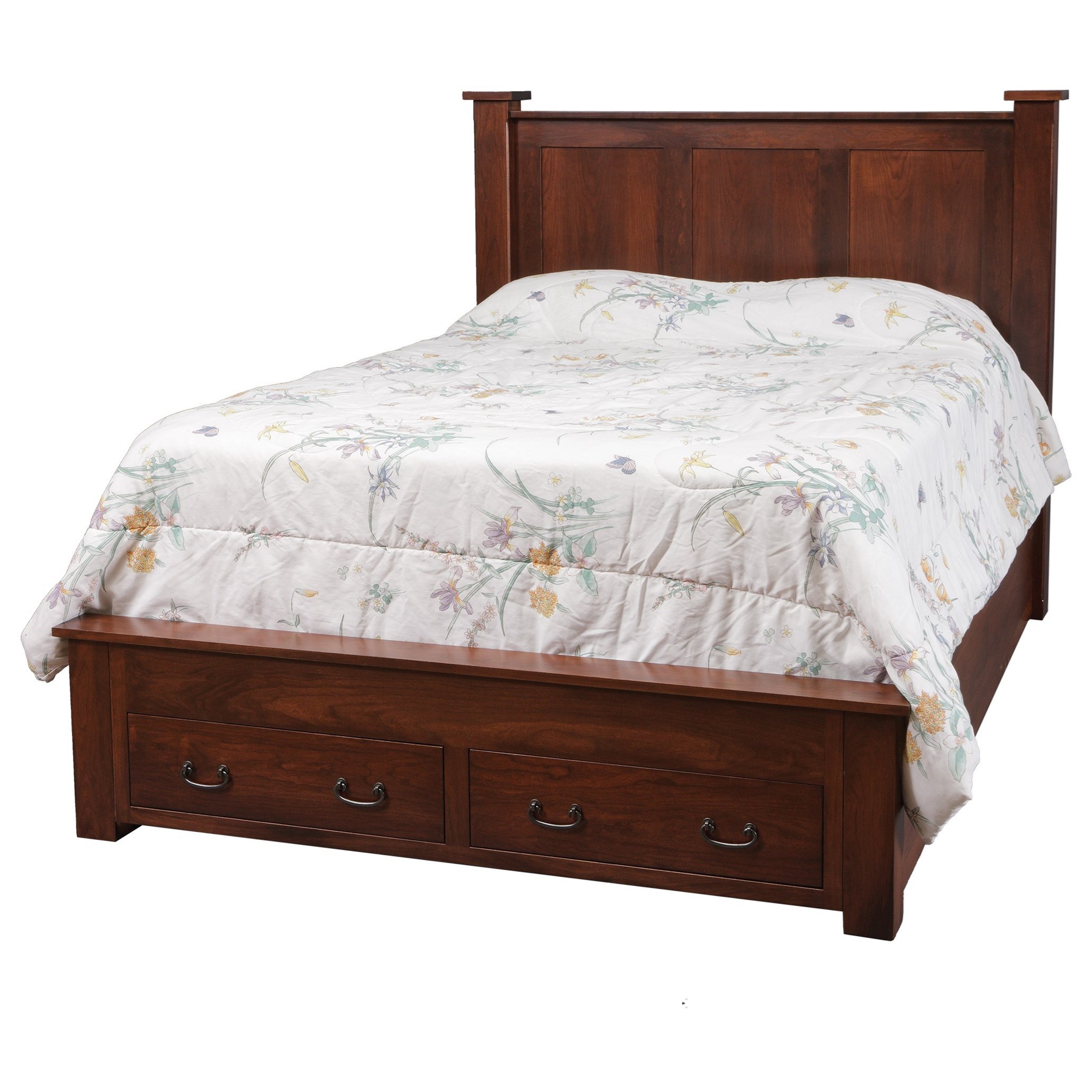 Daniel's Amish Treasure 30-3413+32-3462+02 Queen Pedestal Footboard ...