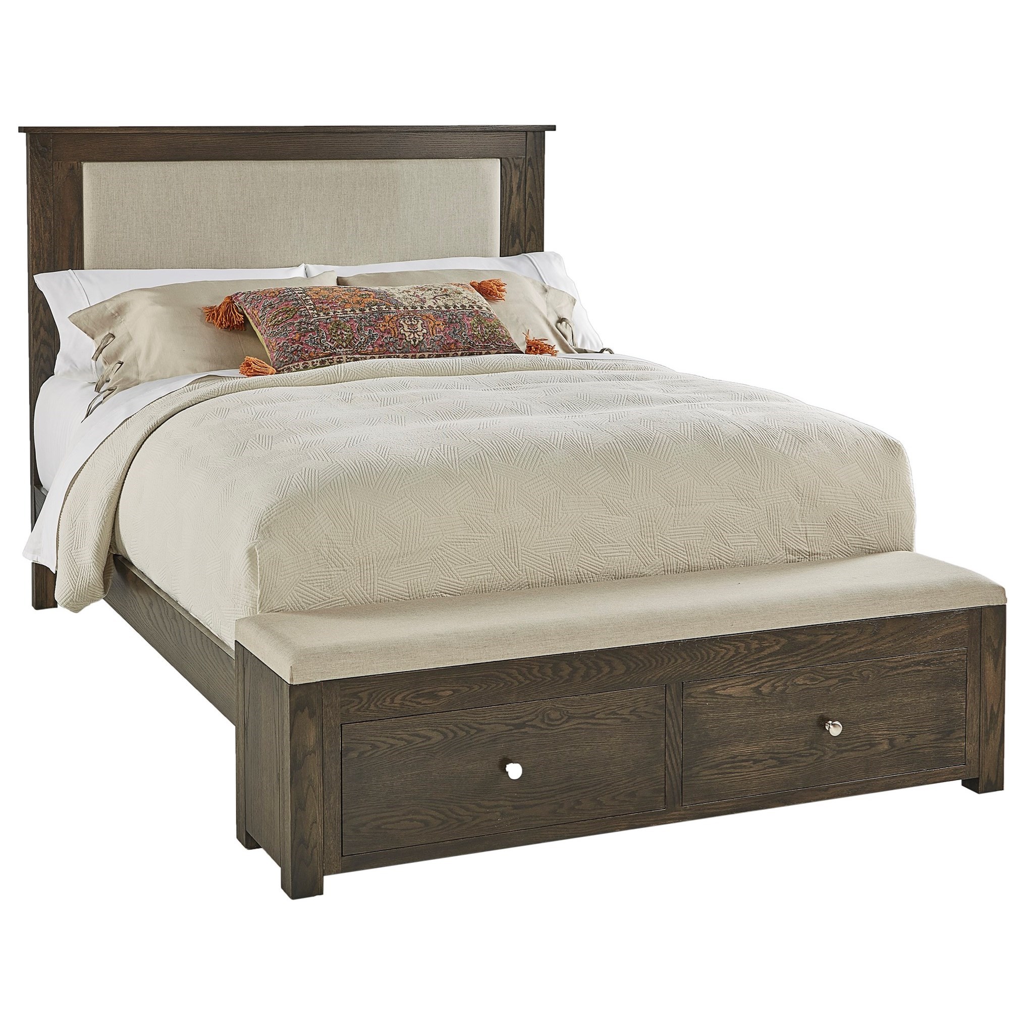 Daniels Amish Concord Queen Single Panel Fabric Bed with Storage ...