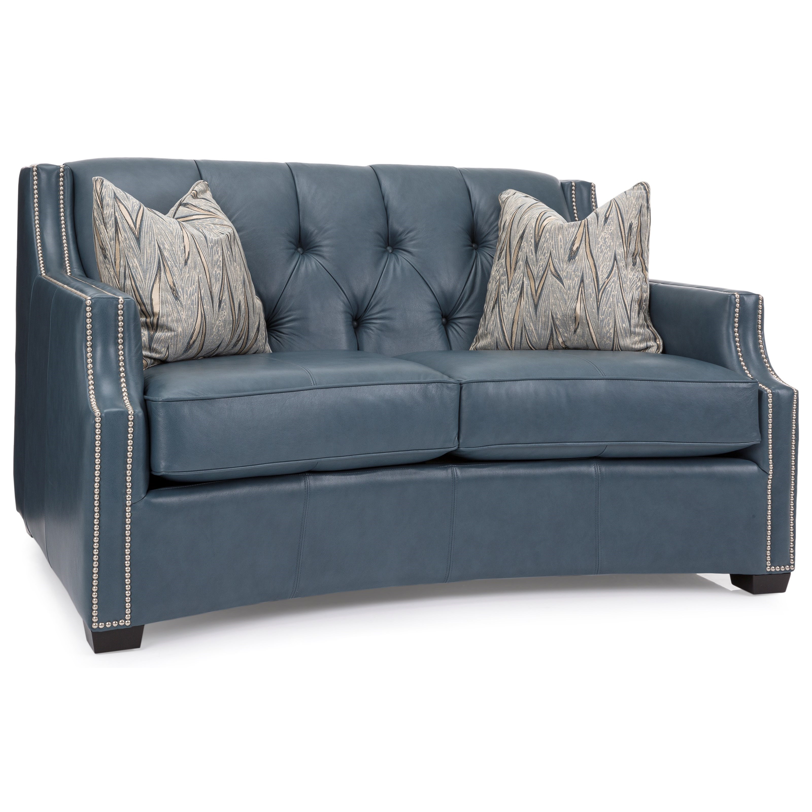 Decor-Rest 2789 Transitional Tufted Loveseat with Scooped Arms and ...