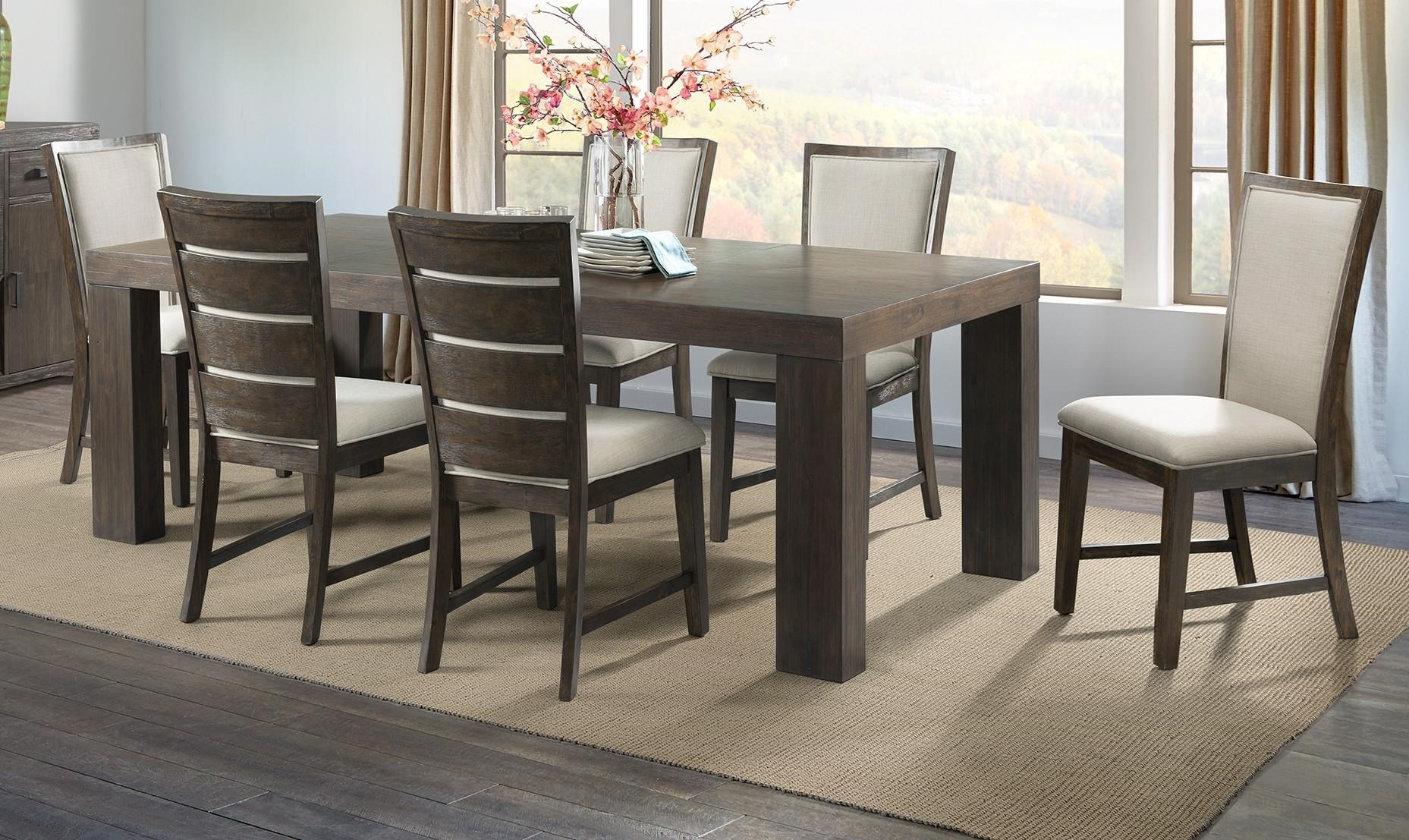 Elements International Grady Contemporary Dining Table Set with 6 slat ...