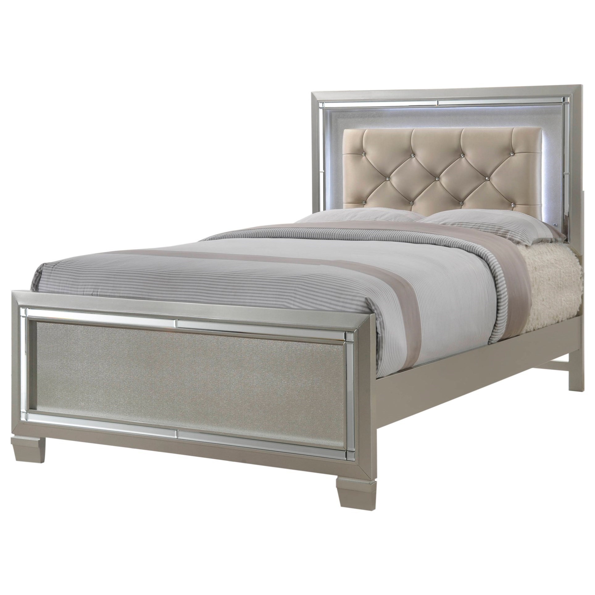 Elements Platinum Full Upholstered Bed with Mood Backlighting | Royal ...