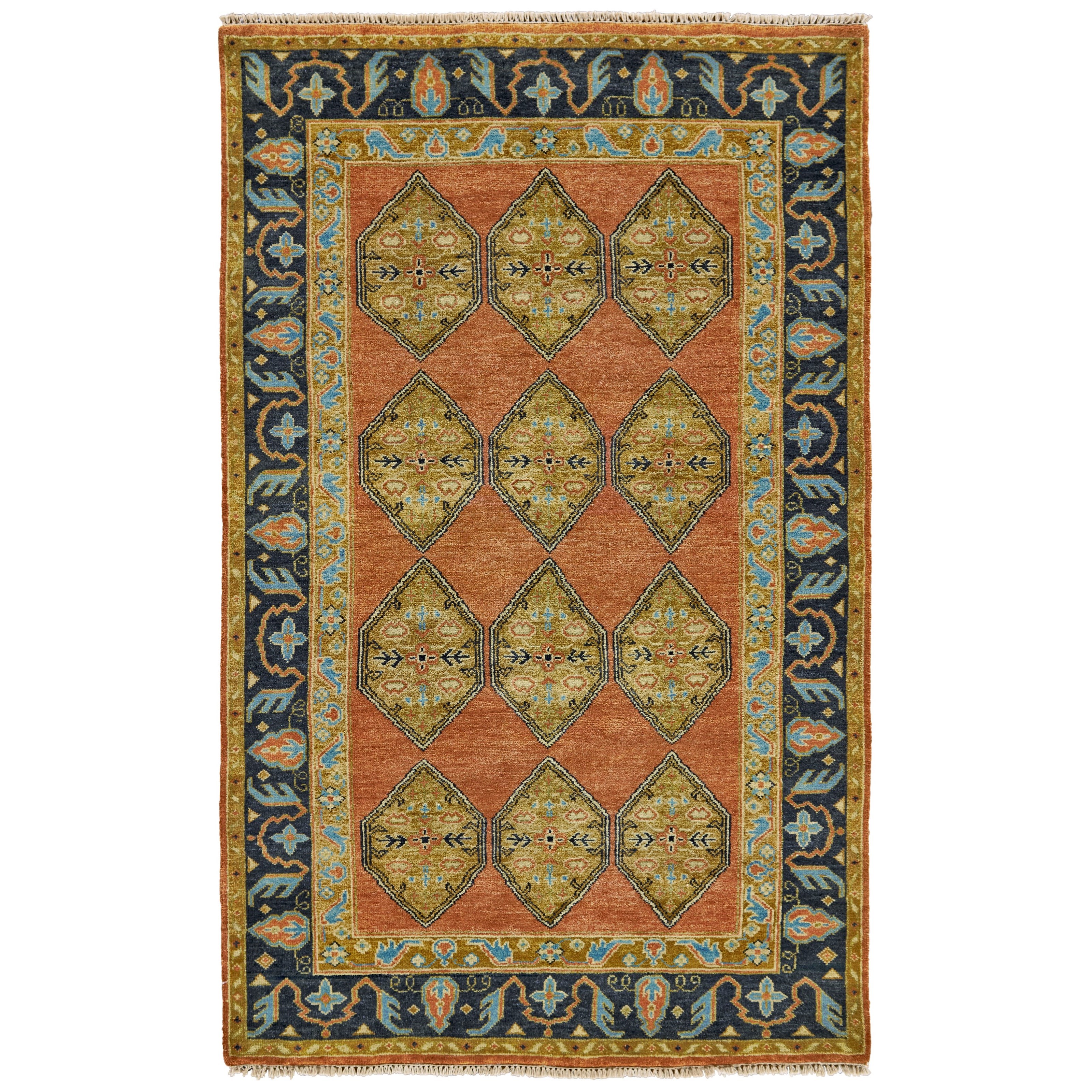 Feizy Rugs Ustad Rust/Charcoal 5'-6" x 8'-6" Area Rug | Sprintz ...