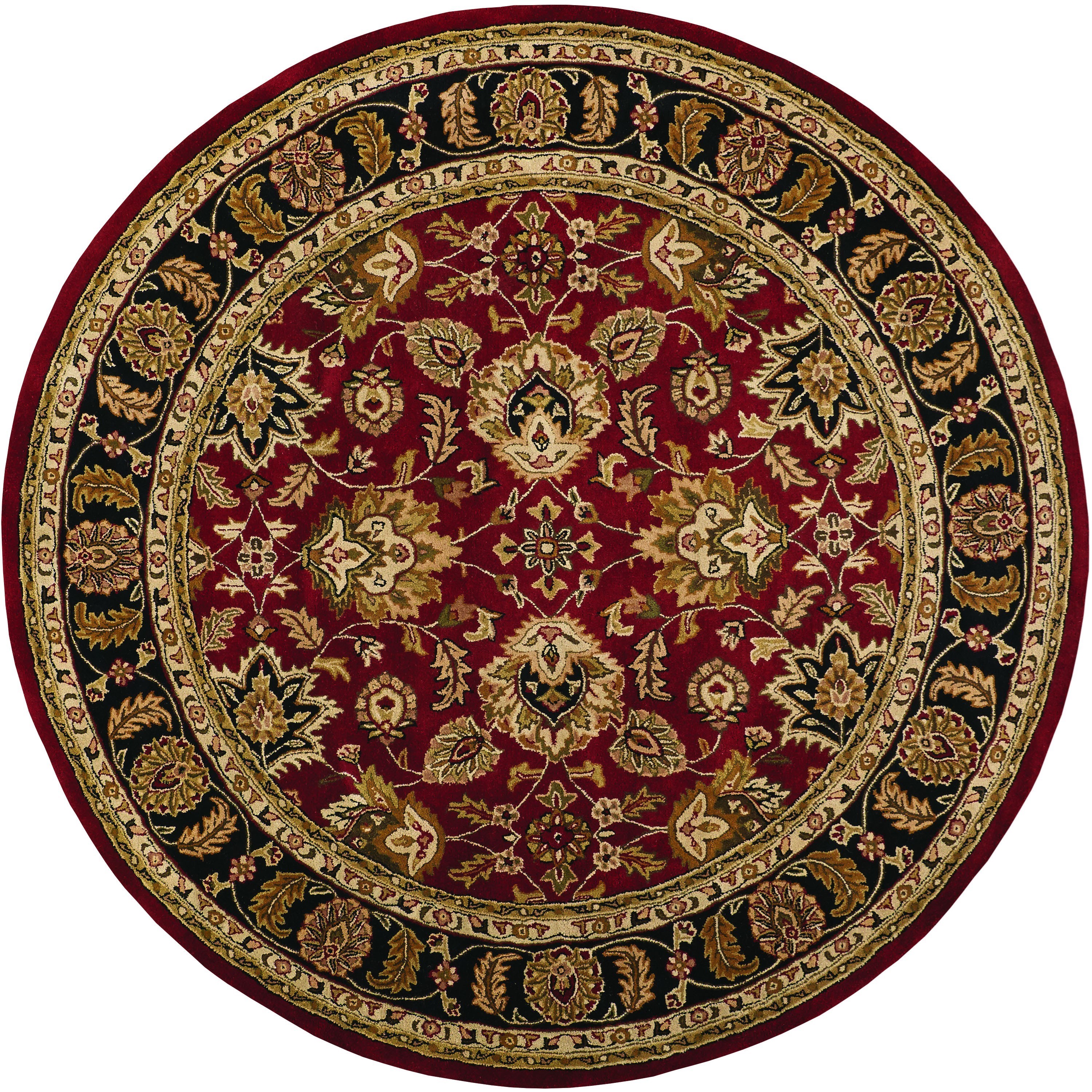 Feizy Rugs Yale Red/Black 8' x 8' Round Area Rug | Sprintz Furniture | Rugs