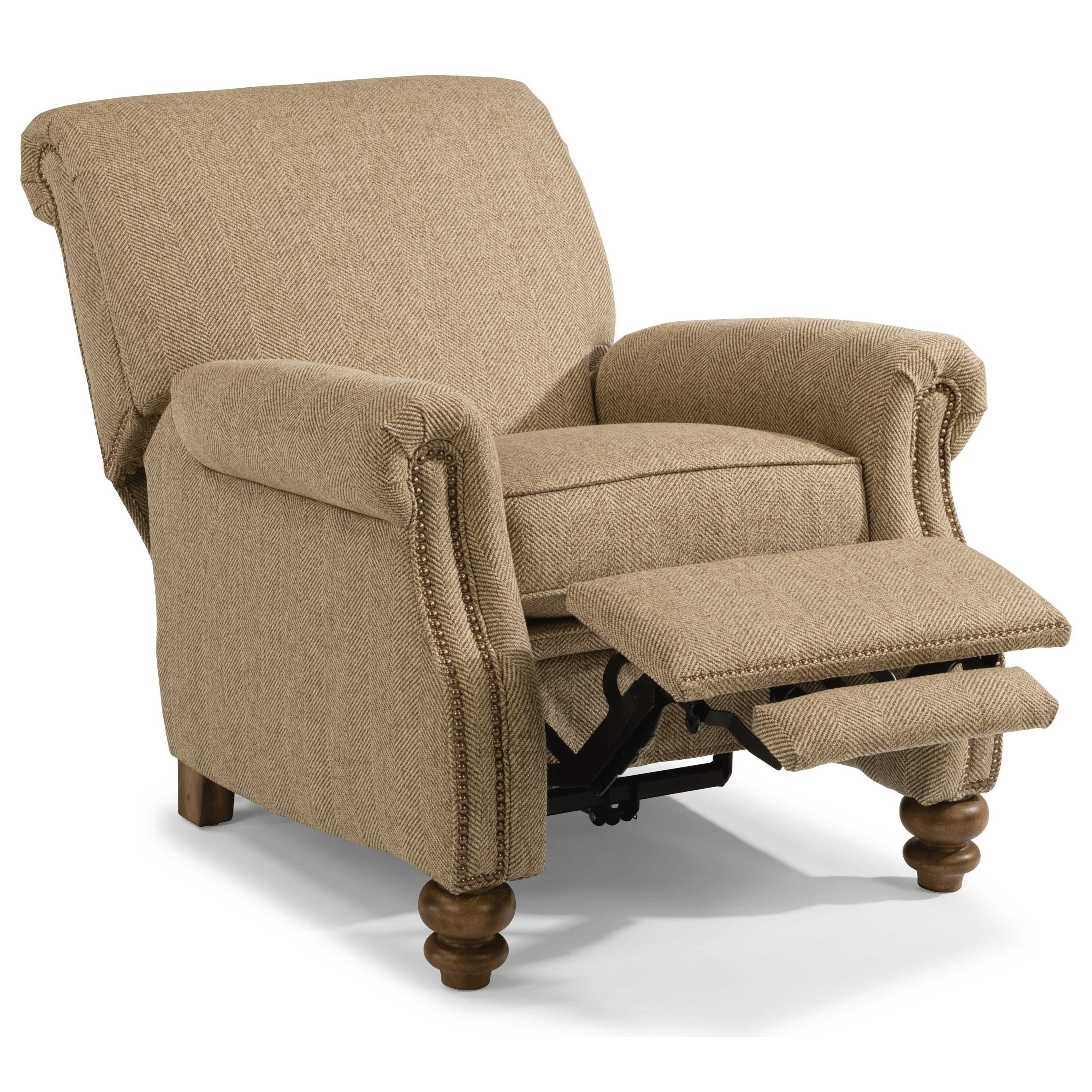 Flexsteel Bay Bridge Traditional High Leg Recliner with Rolled Back ...