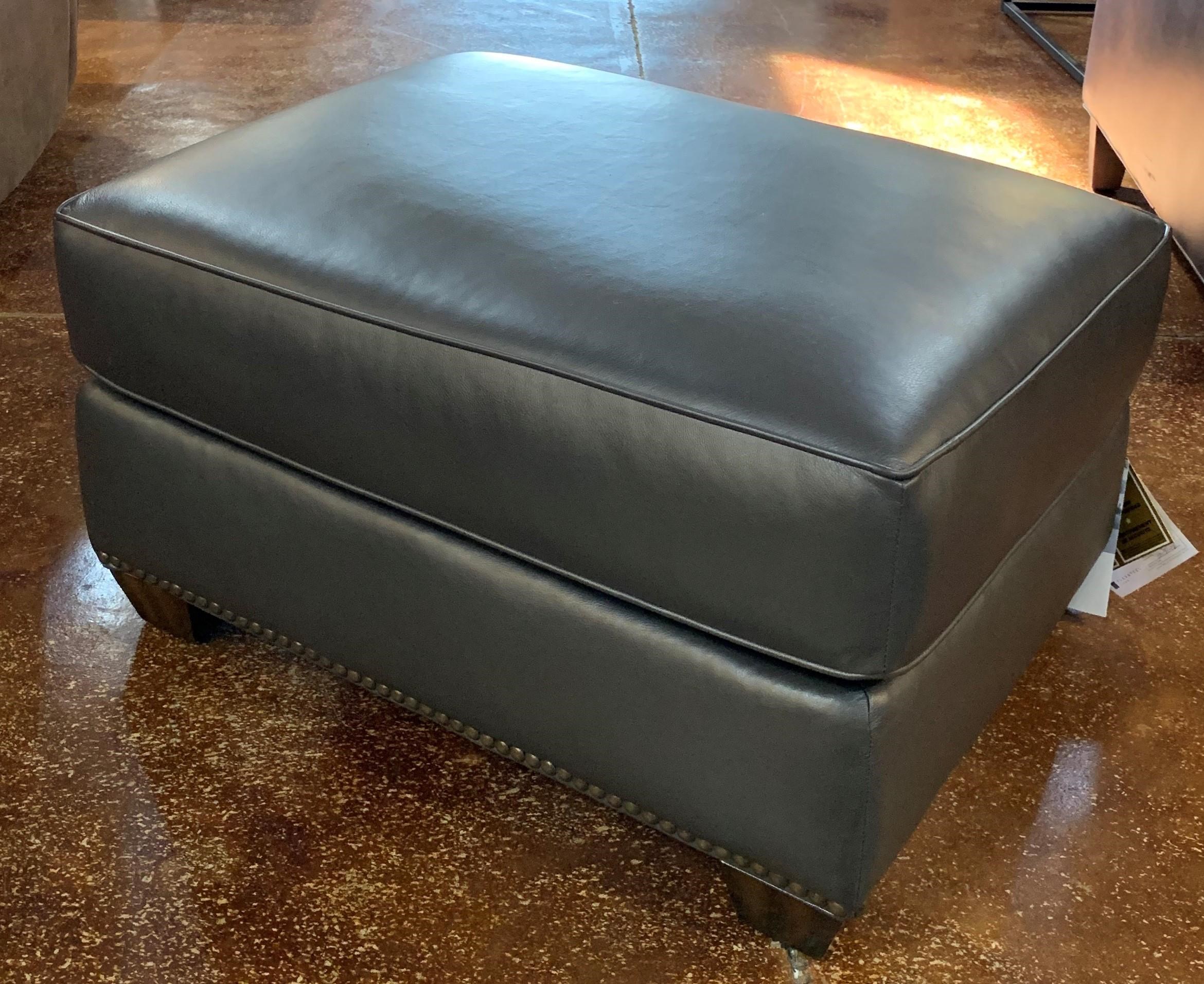 Flexsteel Carson Carson Leather Ottoman | Howell Furniture | Ottomans