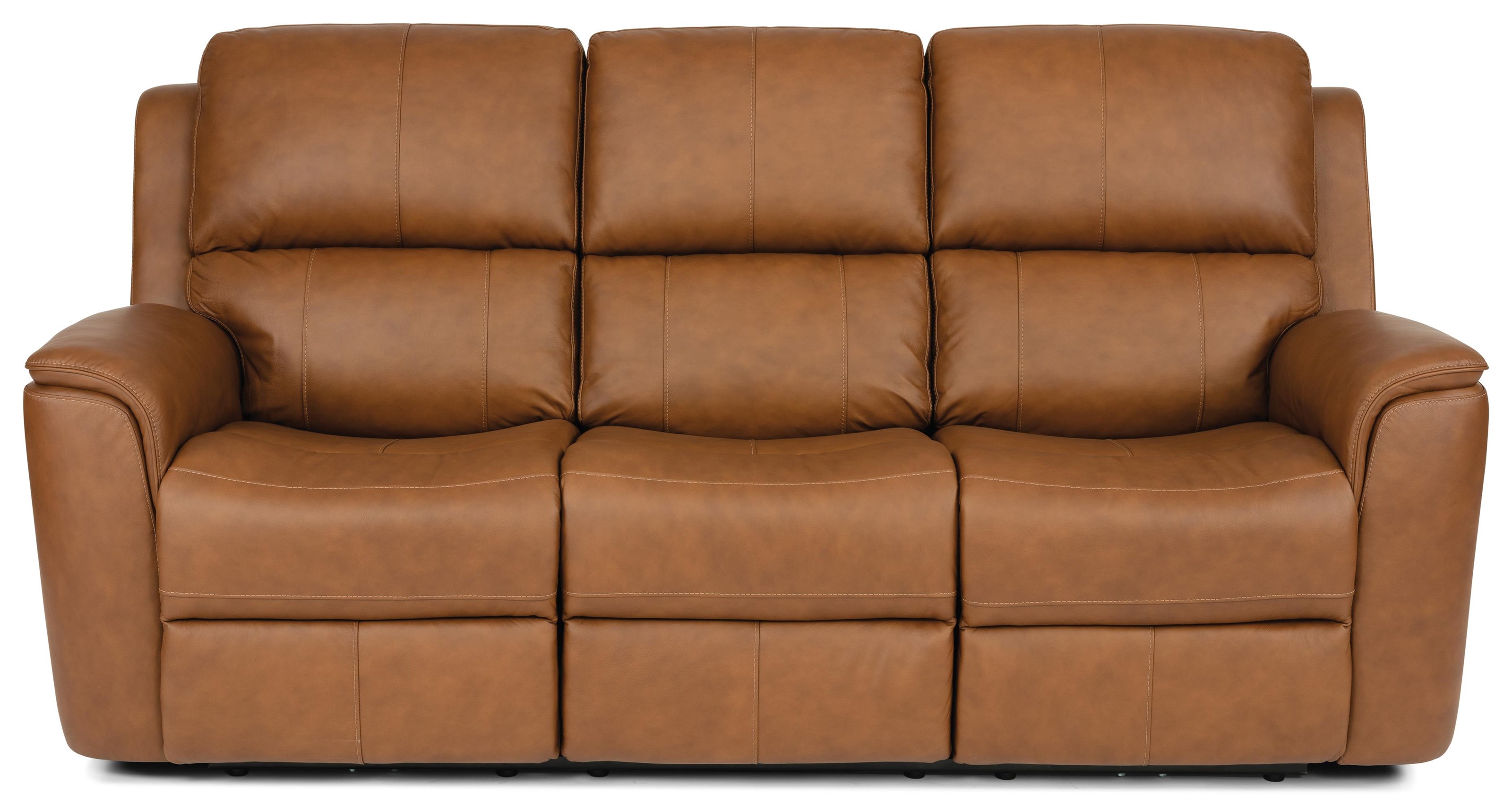 Flexsteel Aarons Power Headrest & Lumbar Reclining Sofa | Crowley ...