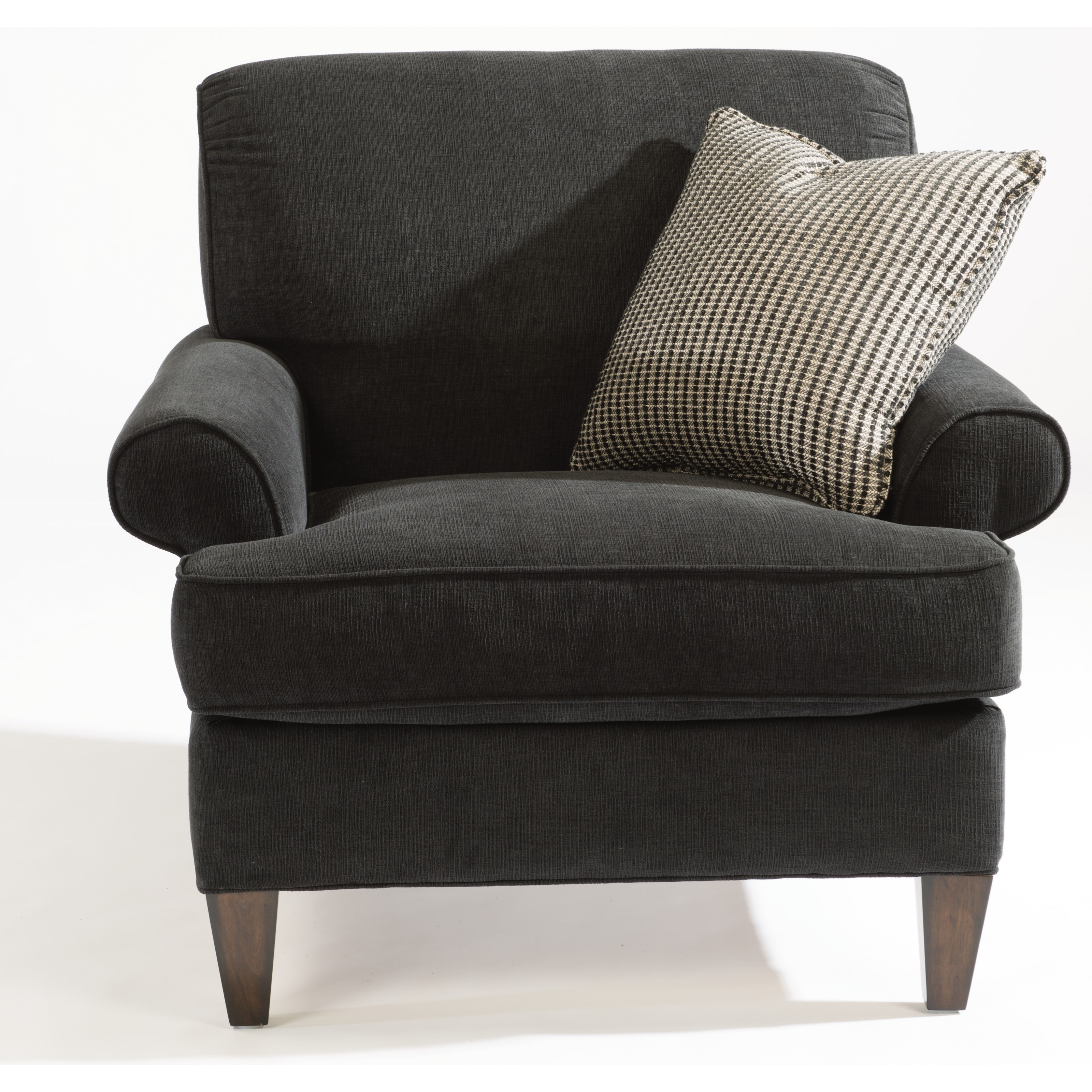 Flexsteel Venture Transitional Chair with Rolled Arms and Tapered Legs ...