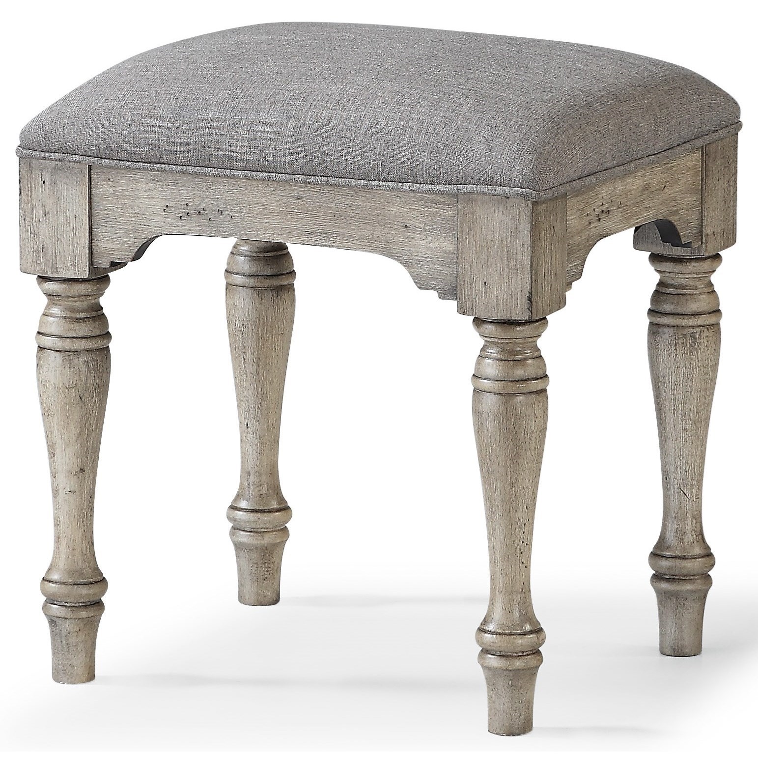 Flexsteel Wynwood Collection Plymouth Relaxed Vintage Stool with Turned ...