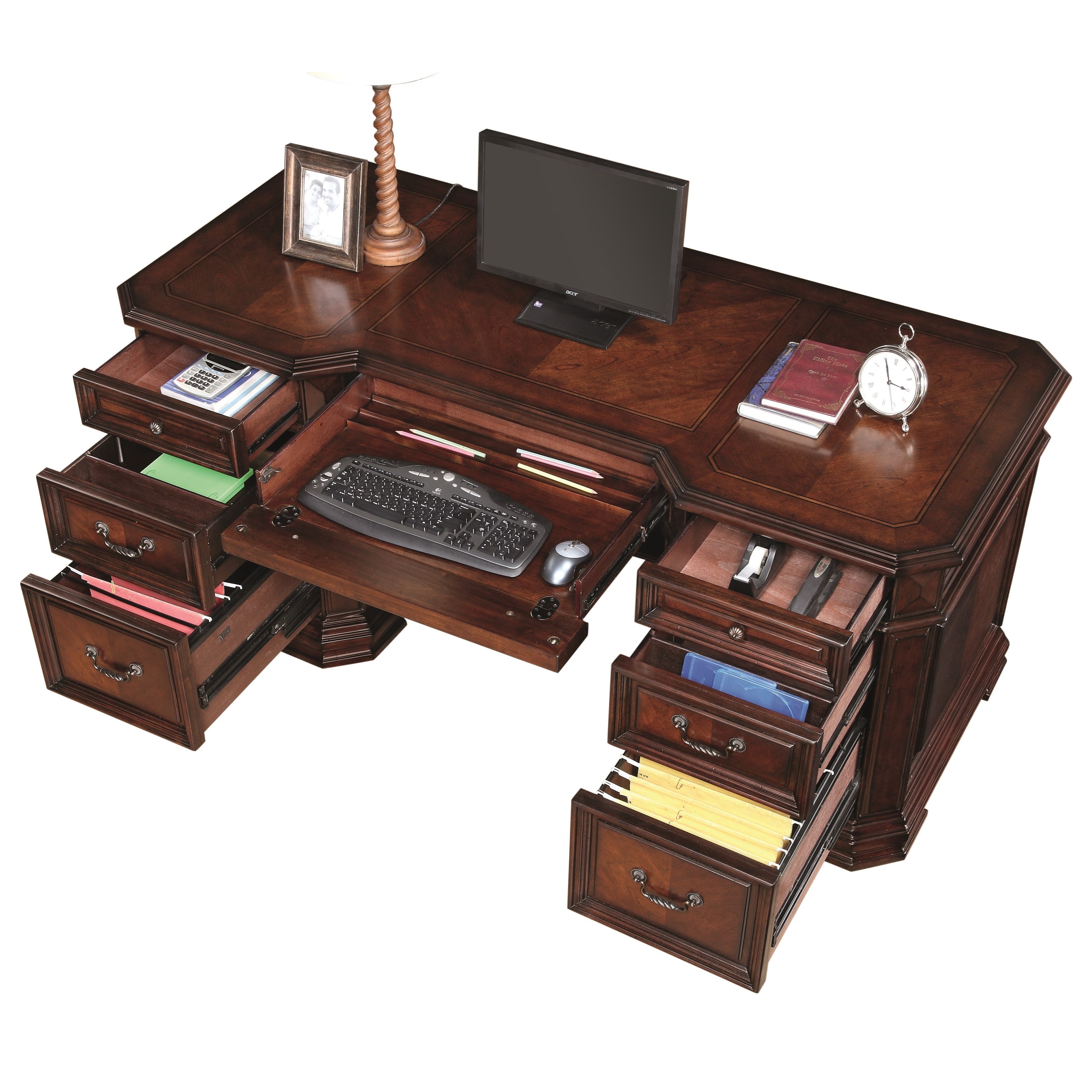 Flexsteel Wynwood Collection Westchester Traditional Executive Desk ...