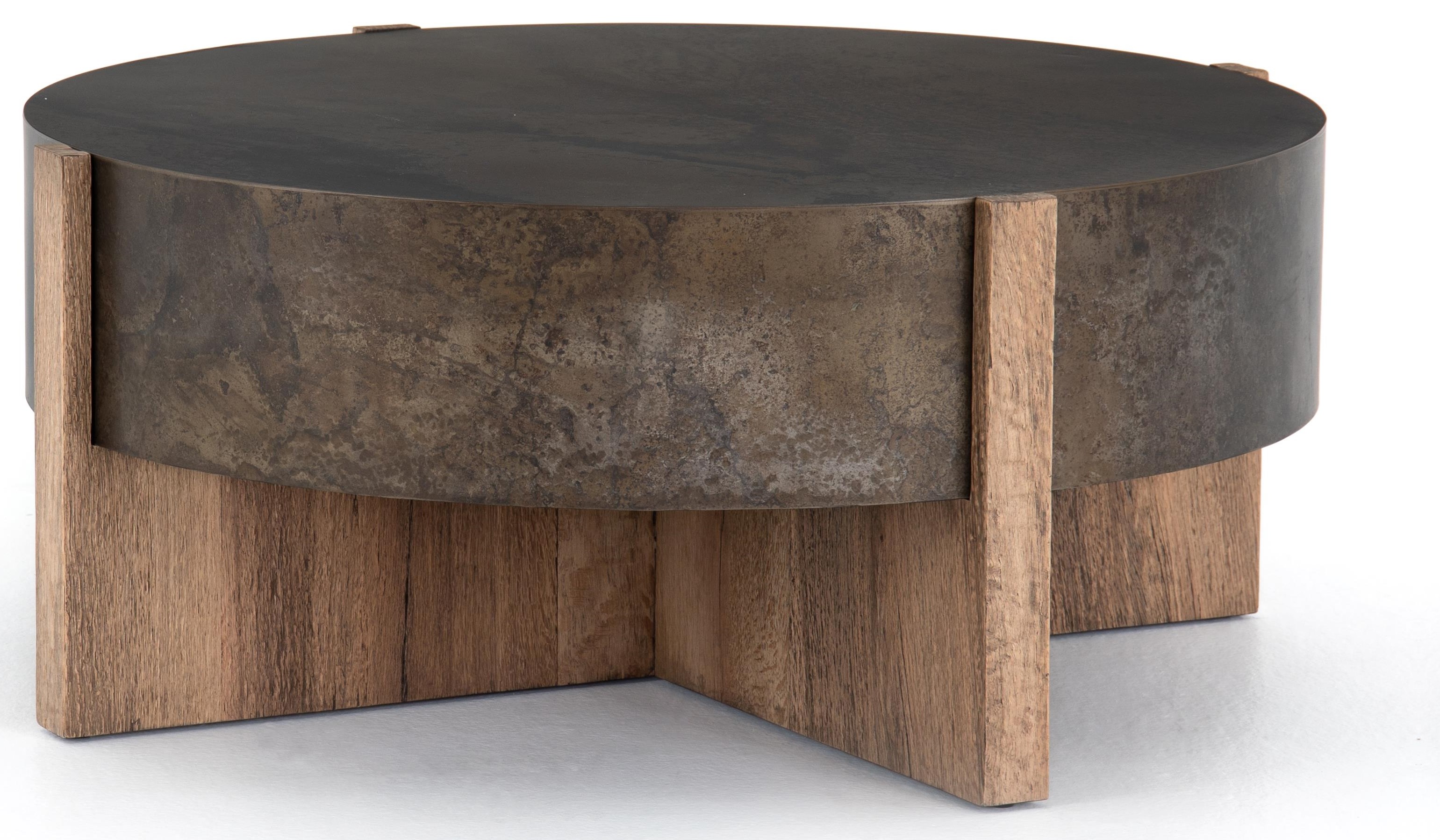Four Hands Zuma Beach Collection BINGHAM COFFEE TABLE-RUSTIC OAK VENEER ...
