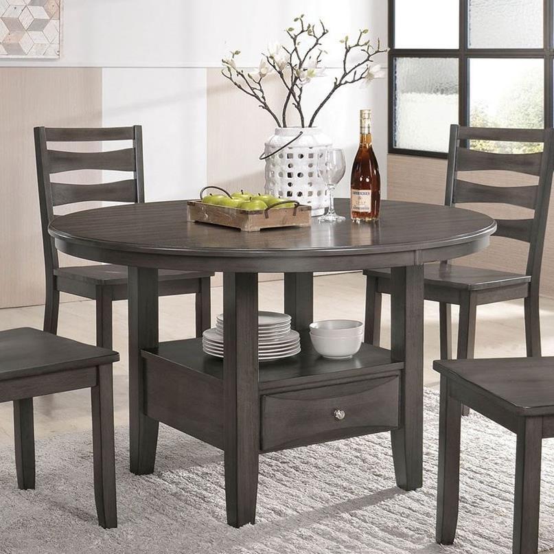 Caprice Transitional Round Dining Table with Storage | Household ...