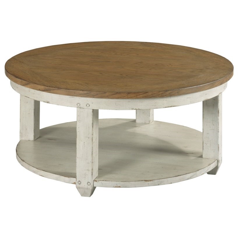Hammary Chambers Farmhouse Round Coffee Table | Mueller Furniture ...