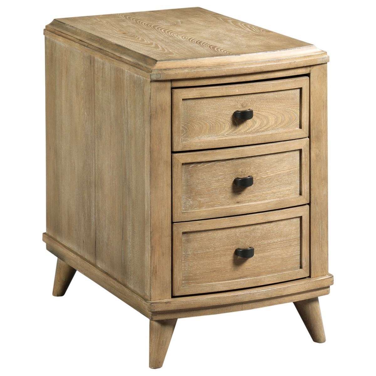 Hammary Oblique Mid Century Modern Light Elm Chairside Table with USB ...