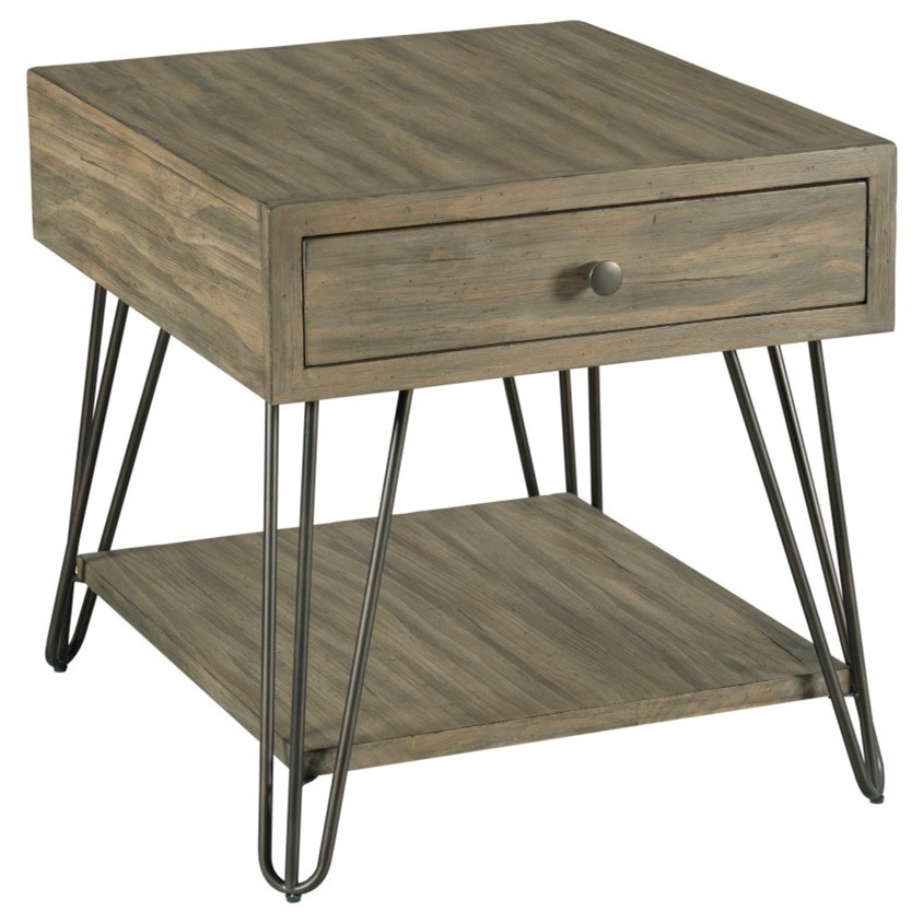 Hammary Sanbern Mid Century Modern Rectangular End Table with Drawer ...