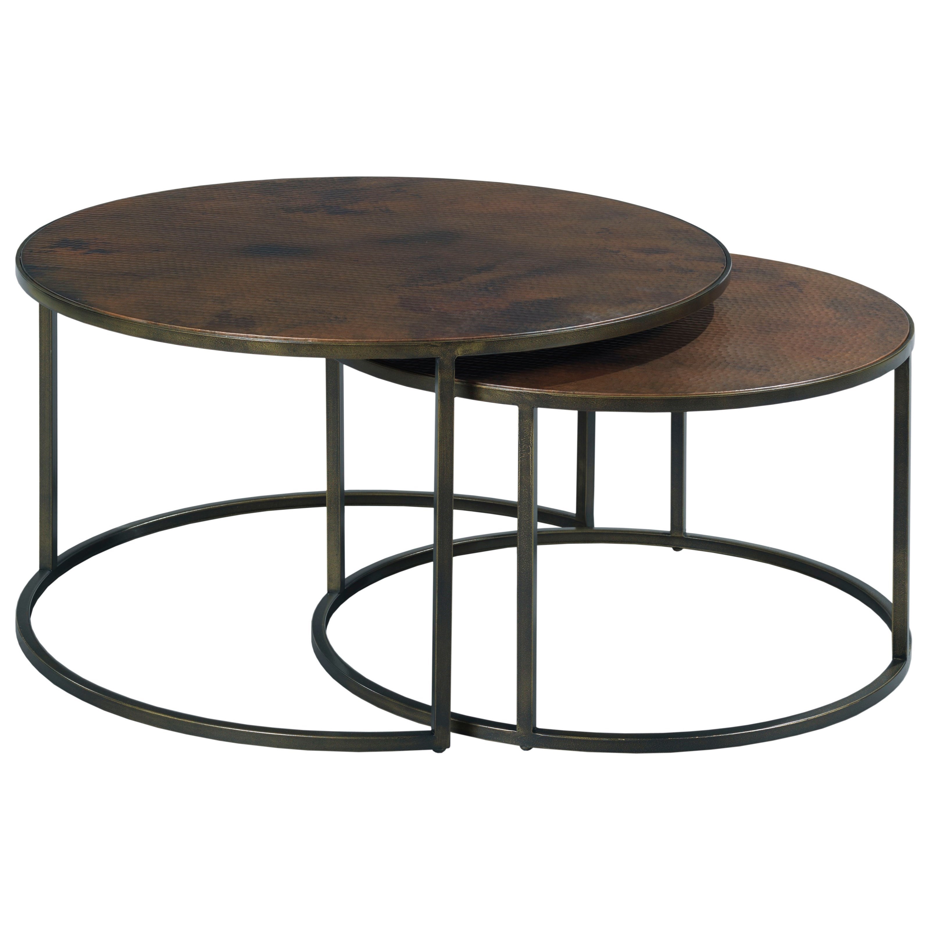 Hammary Sanford Nesting Round Cocktail Table Set with Acid Wash ...