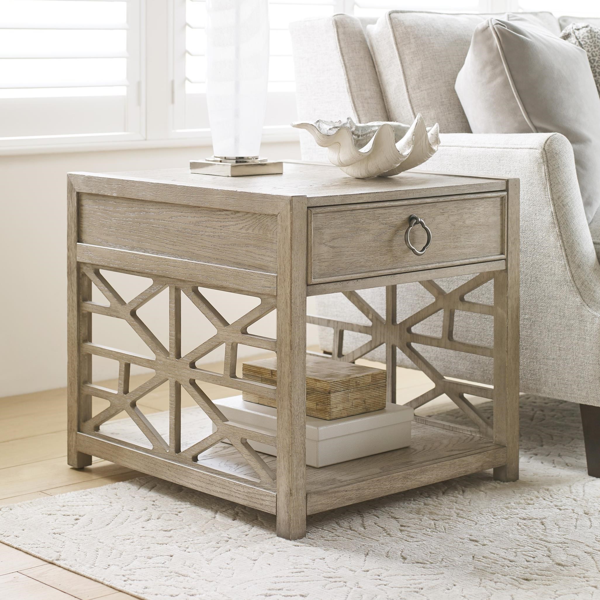 Hammary Vista Relaxed Vintage Biscane Drawer End Table with Geometric ...