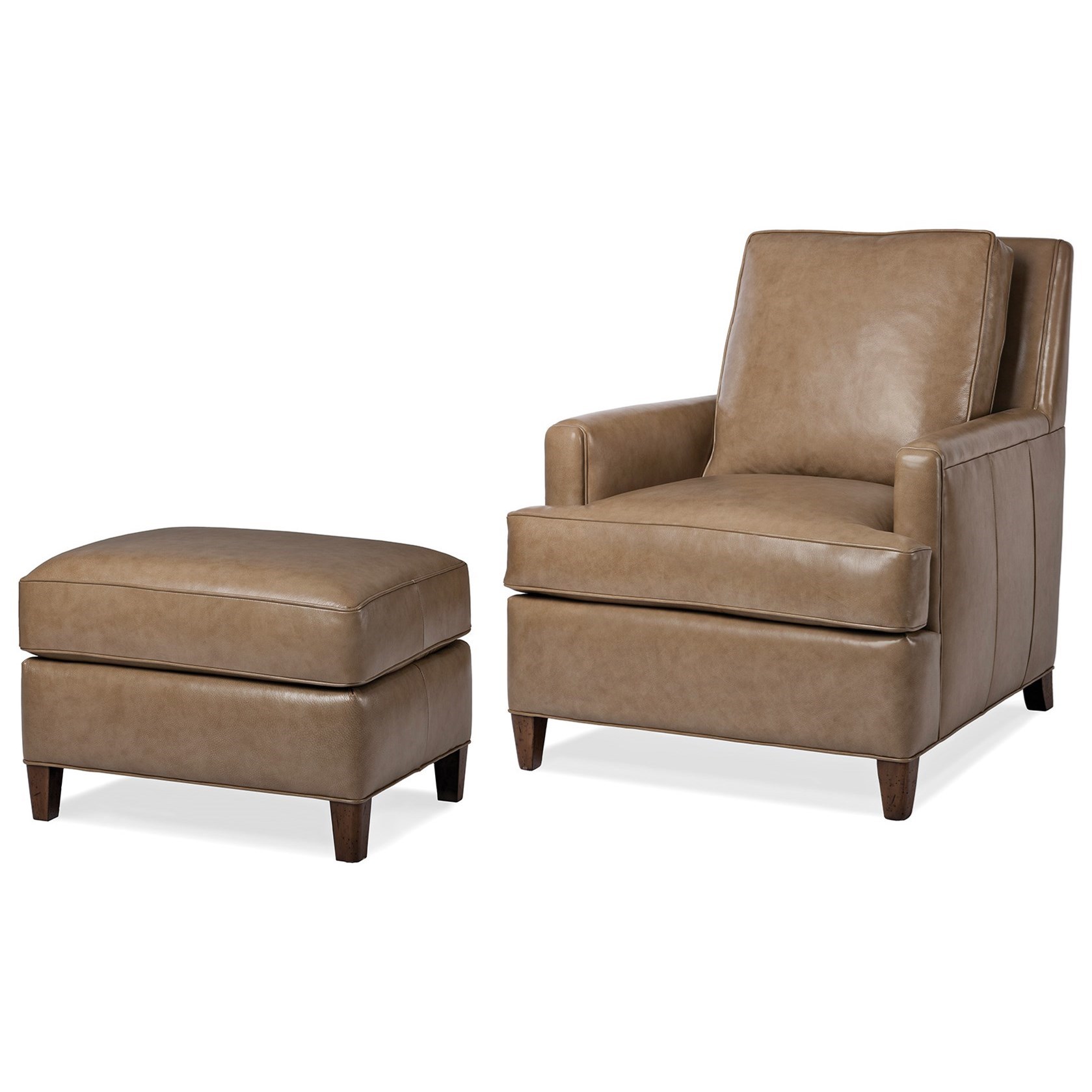 Hancock & Moore Ricki Contemporary Leather Chair and Ottoman Set ...