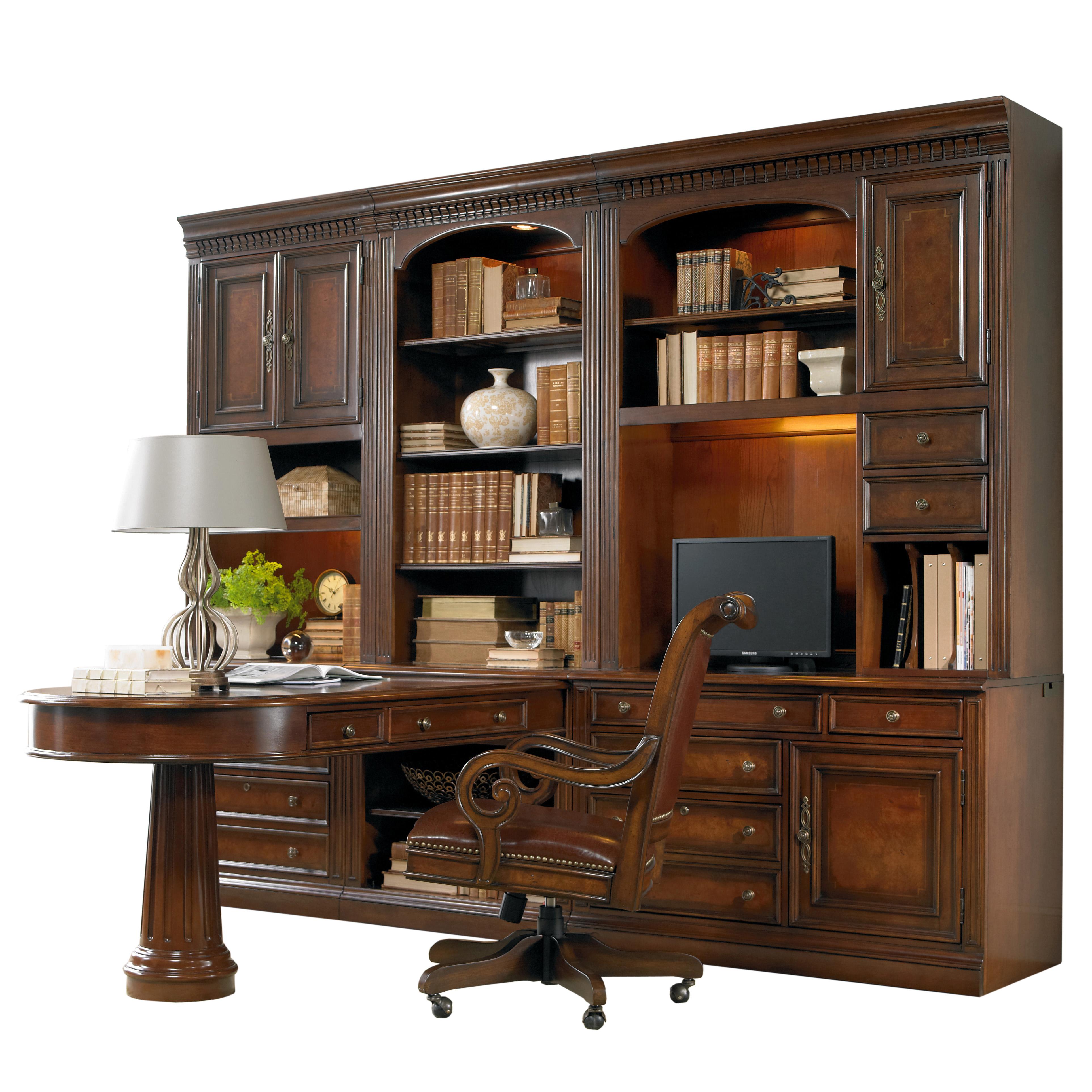 Hamilton Home European Renaissance II Office Wall Unit with Peninsula ...