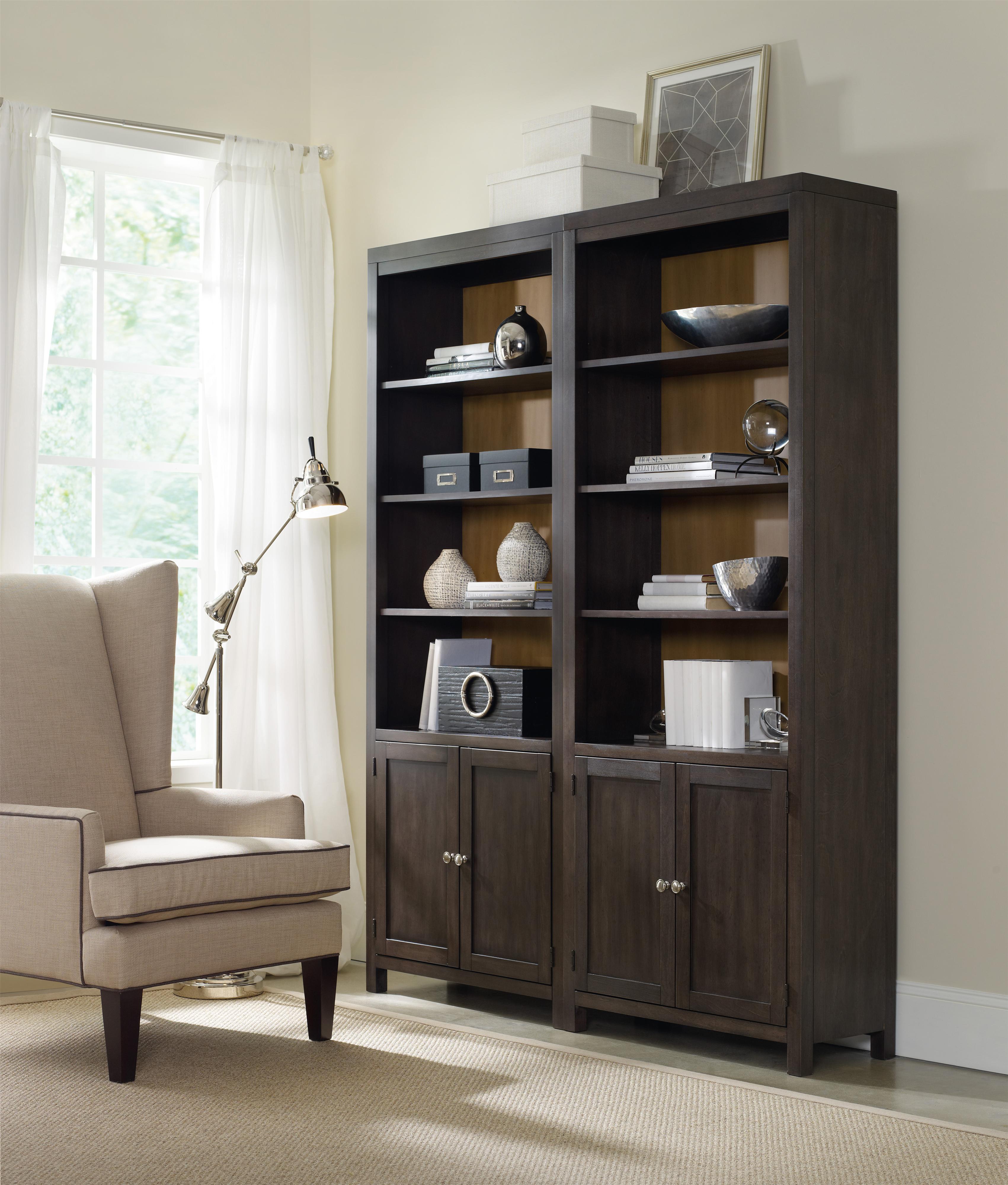 Hooker Furniture South Park Bunching Bookcase with 3 Shelves and Doors ...